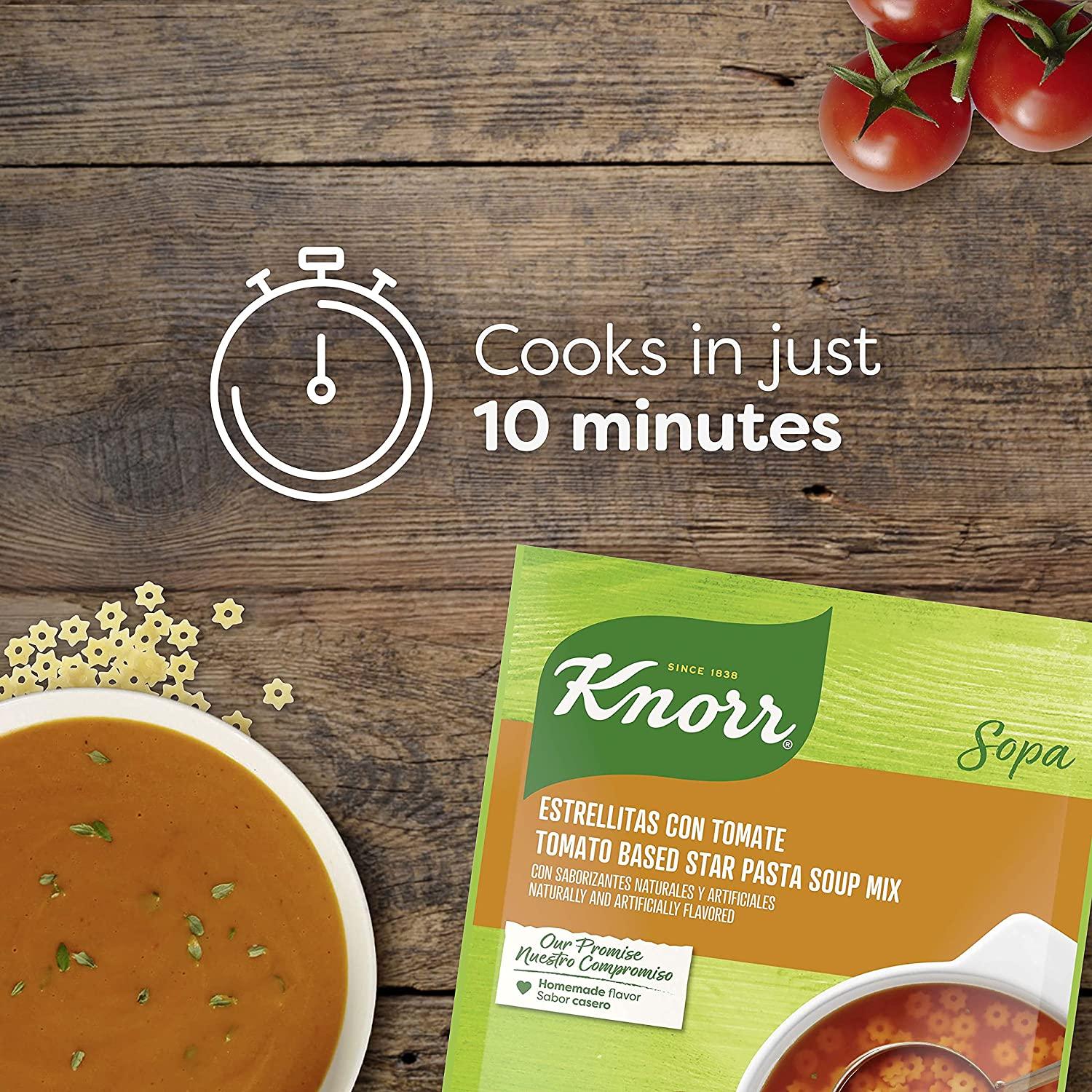Knorr Sopa Pasta Soup Mix Star Pasta Tomato 3.5 oz - Pack of 12 | 3.5 Ounce
