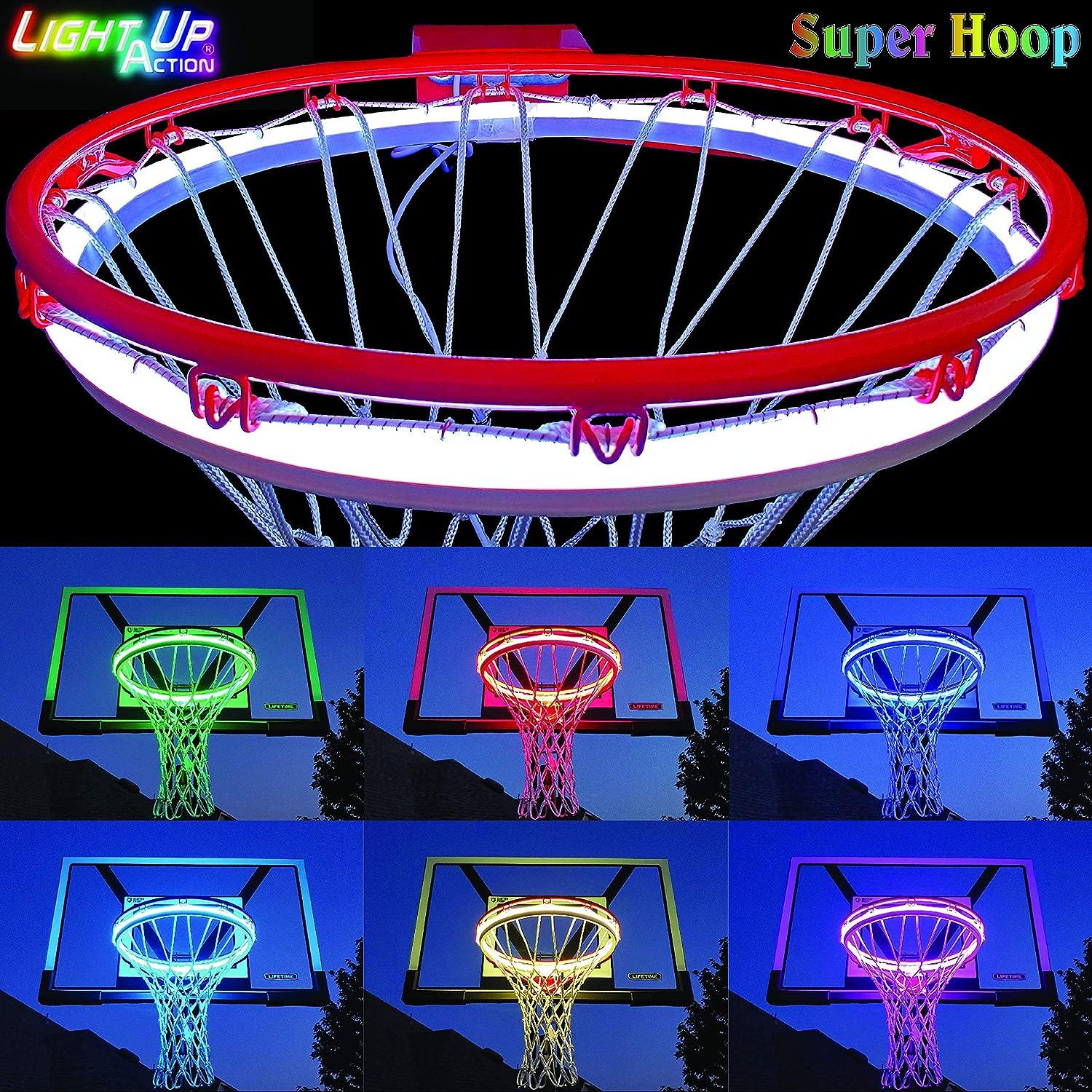 Light Up Action Super Hoop 2.0 - Neon Basketball Goal with Rebound ...