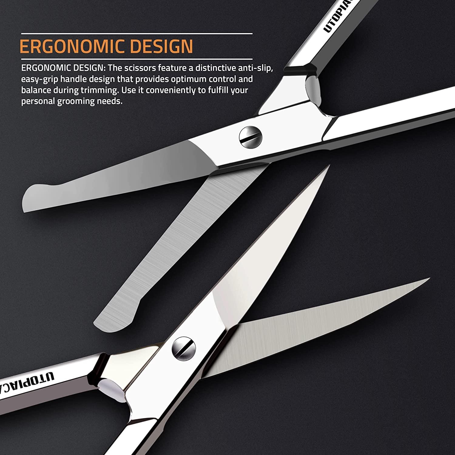 Utopia Care Curved and Rounded Facial Hair Scissors for Men ...