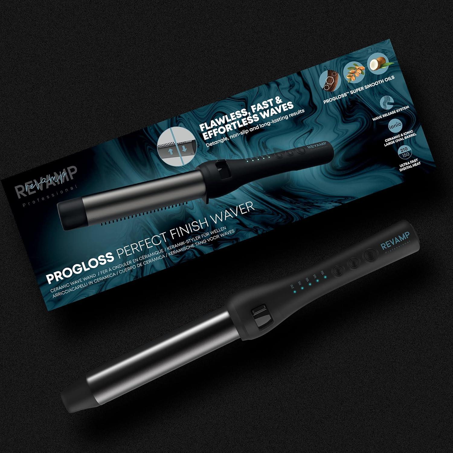 REVAMP Progloss Perfect Finish Waver - Ceramic Wave Wand with ...