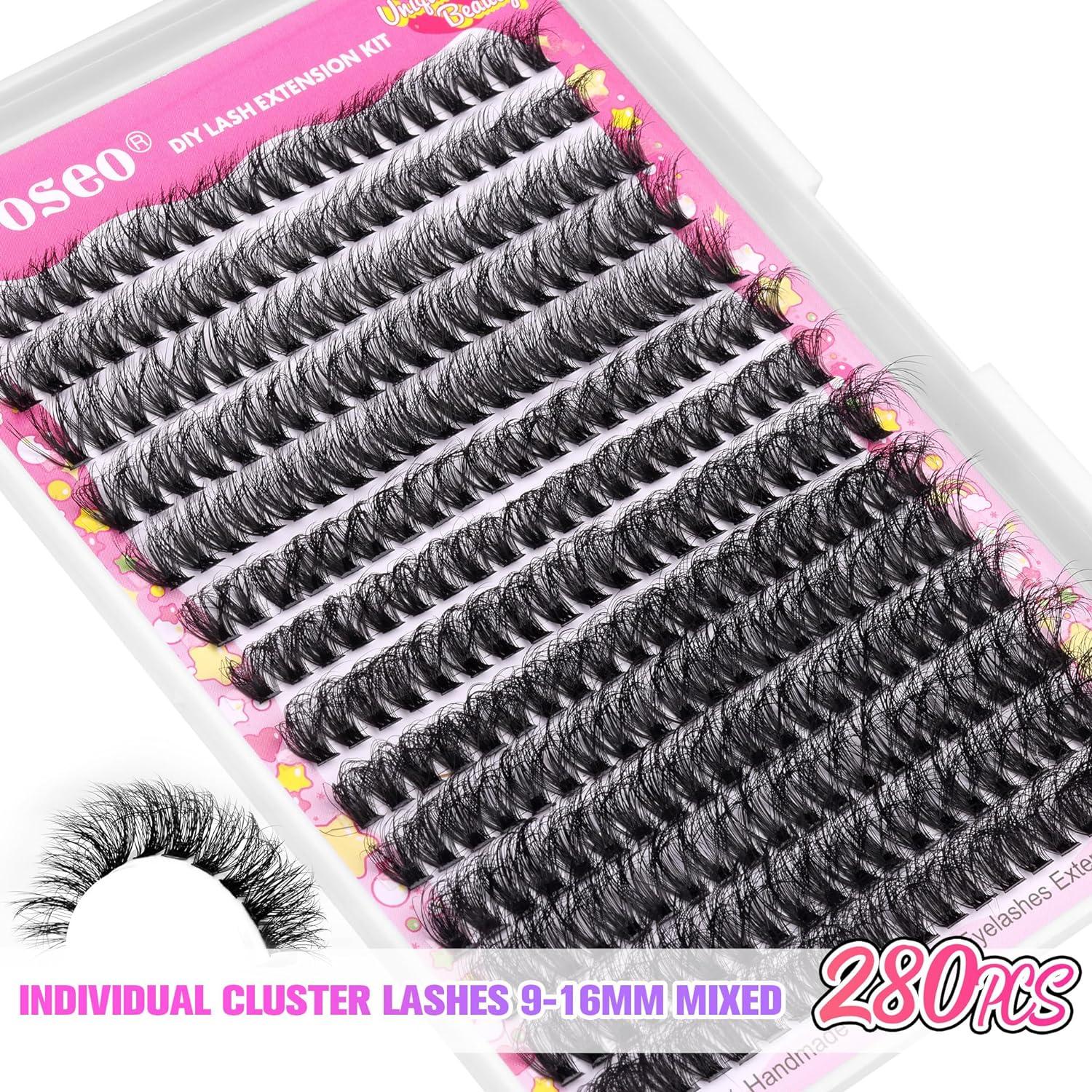 wiwoseo Fluffy Cluster Lashes Kit - Natural Look Russian Lash ...