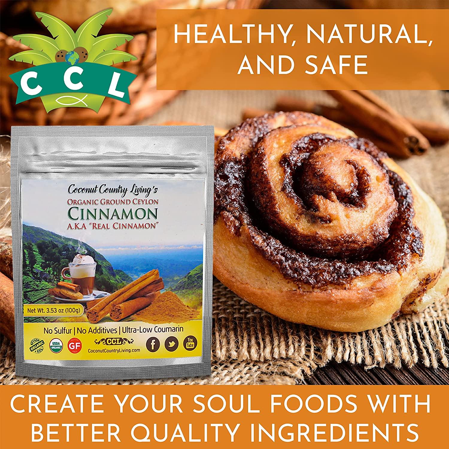 Organic Ceylon Cinnamon Powder 1 lb - Premium Grade True Raw Ground Sri ...
