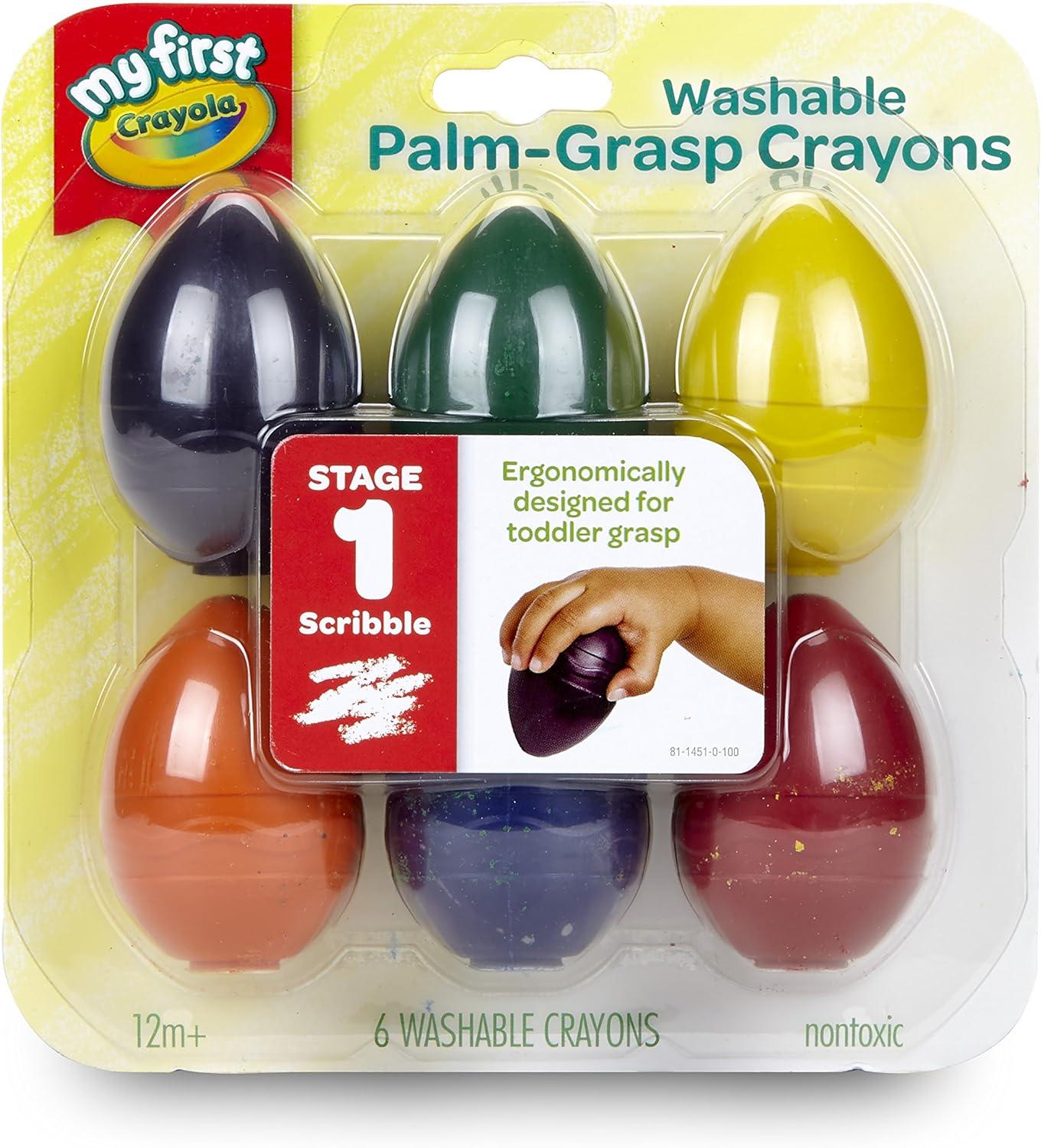 My First Crayola Palm-Grip Crayons - 6 Count Toddler-Friendly Art Tools ...
