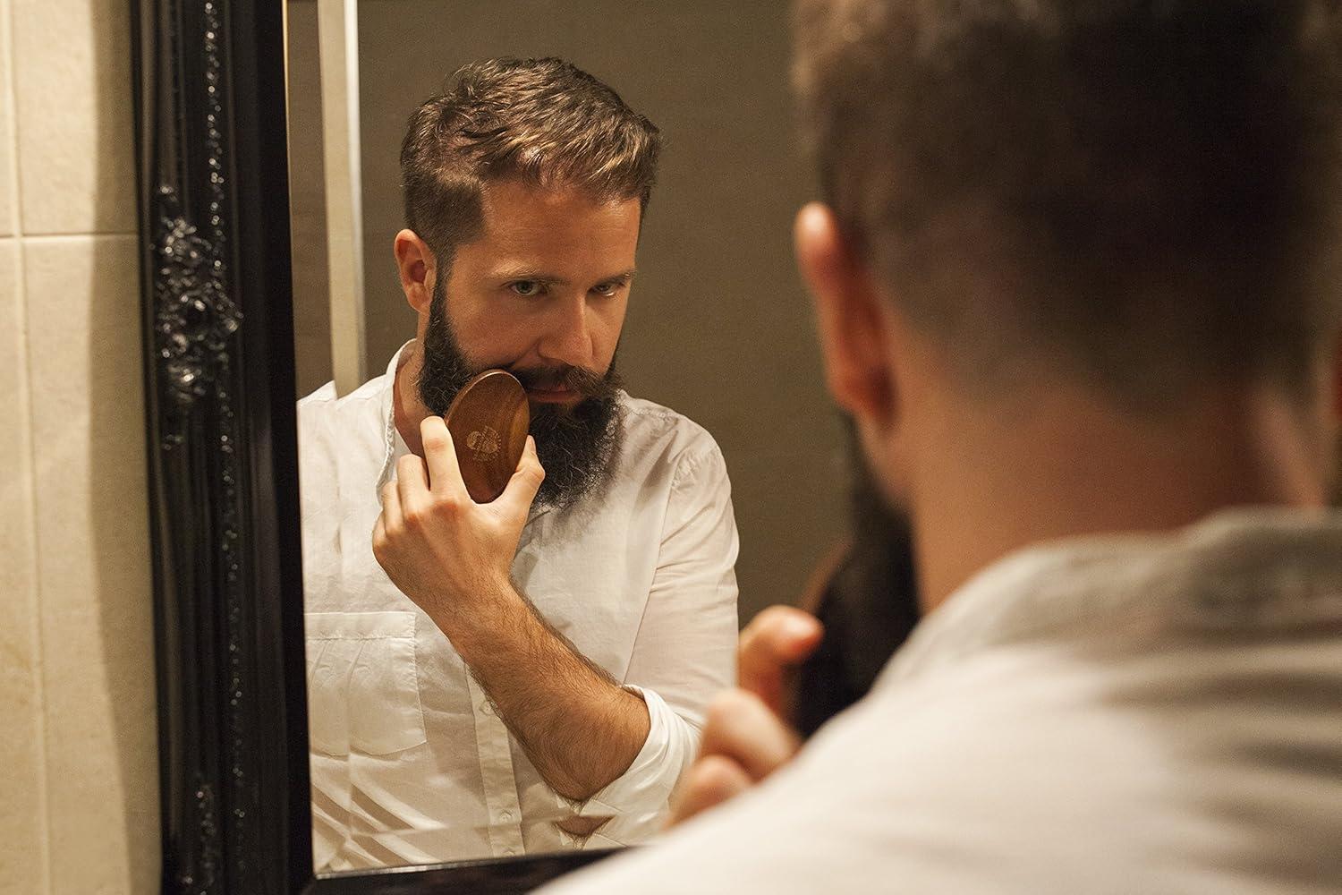 NaturalBeard Original Barbershop Bartbrush | Walnut Wood & Wild Boar ...