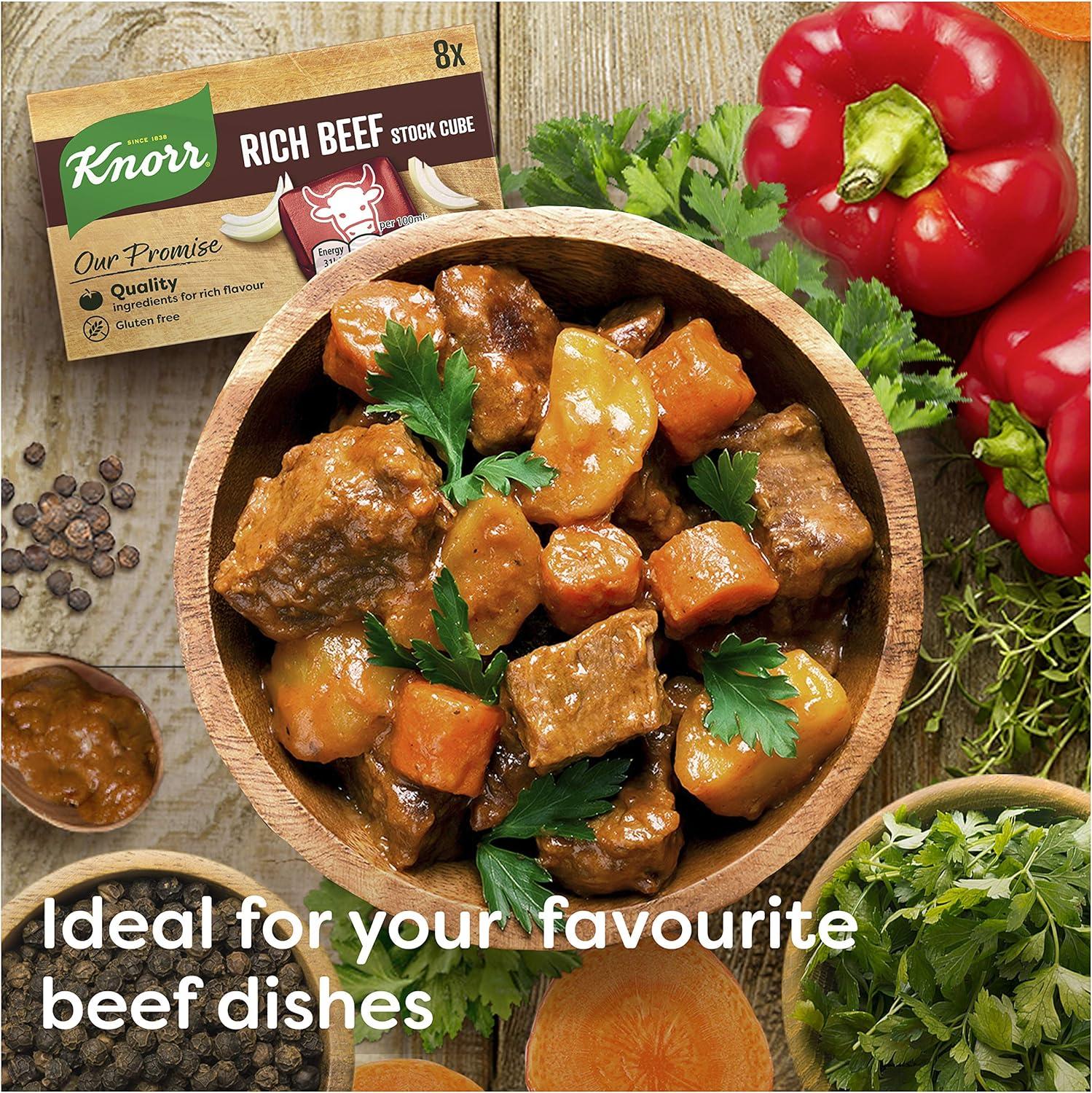 Knorr Rich Beef Stock Cubes 8 x 10g - Premium Flavor Enhancer for ...
