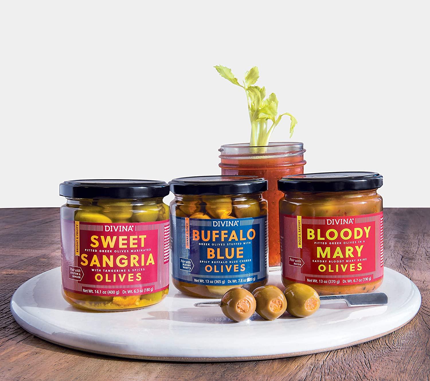 Divina Bloody Mary Pitted Greek Olives - 13oz | Premium Snack ...