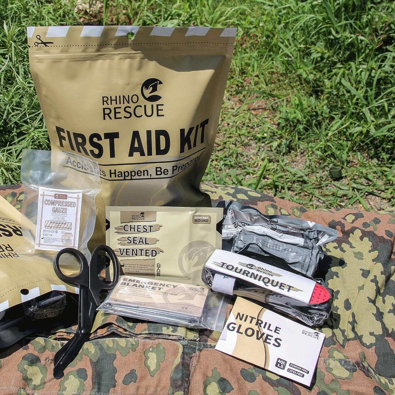 RHINO RESCUE Tactical Trauma Kit - 11 Piece Set for Emergency First Aid ...