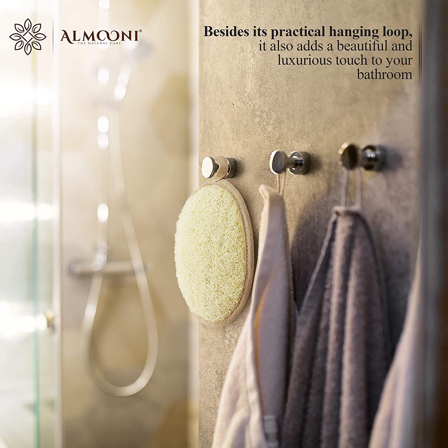Almooni Premium Exfoliating Loofah Pad Body Scrubber - Natural Egyptian ...