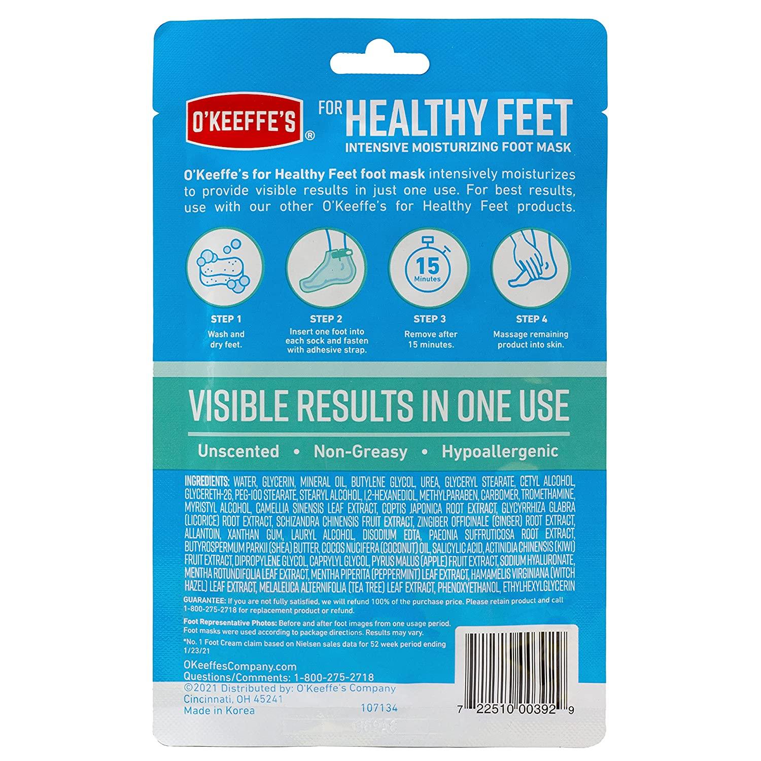 O'Keeffe's Healthy Feet Intensive Moisturizing Foot Mask, One Pair ...