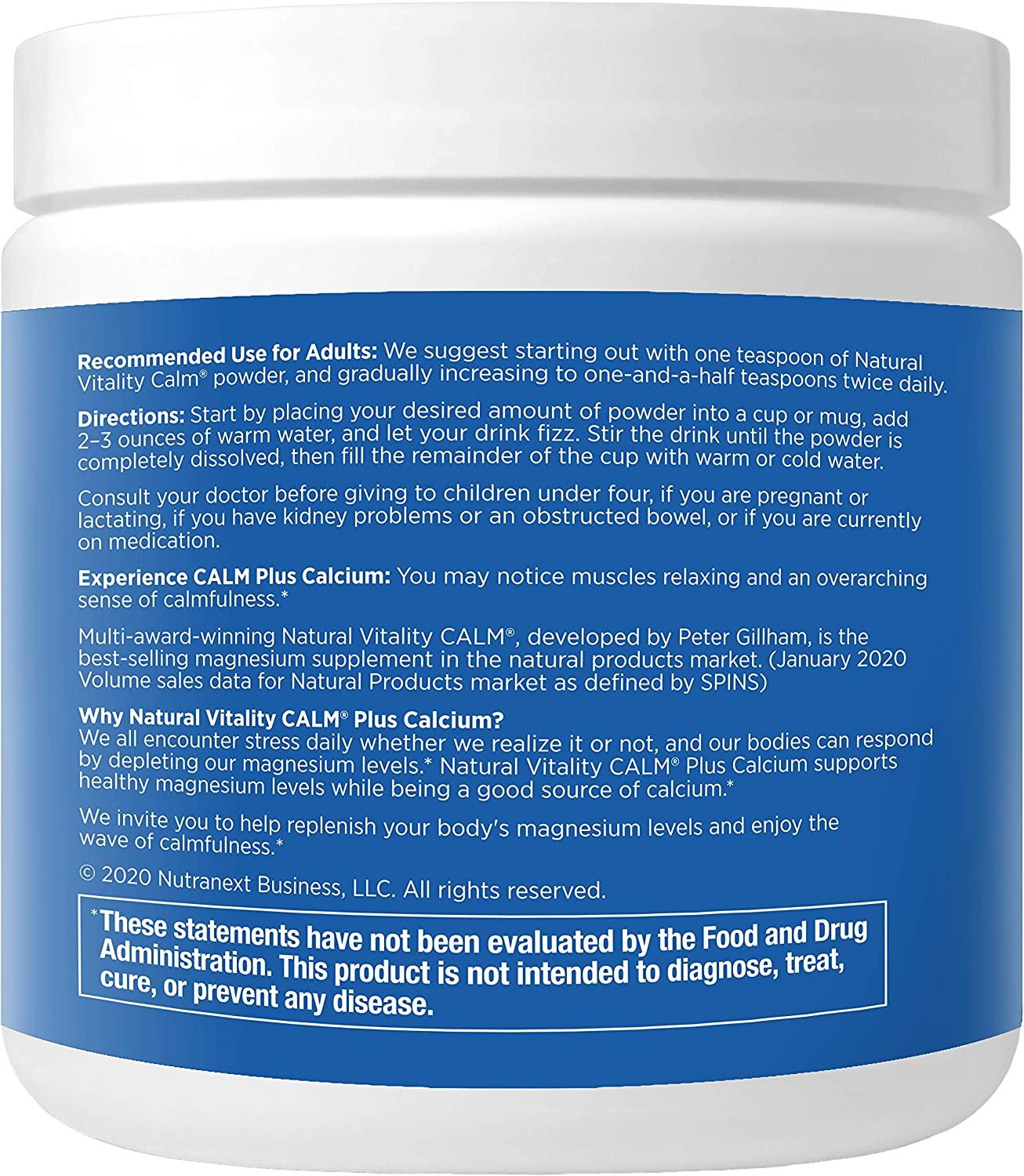 Natural Vitality Raspberry Lemon Calm Plus Calcium Drink Mix - 8 oz ...