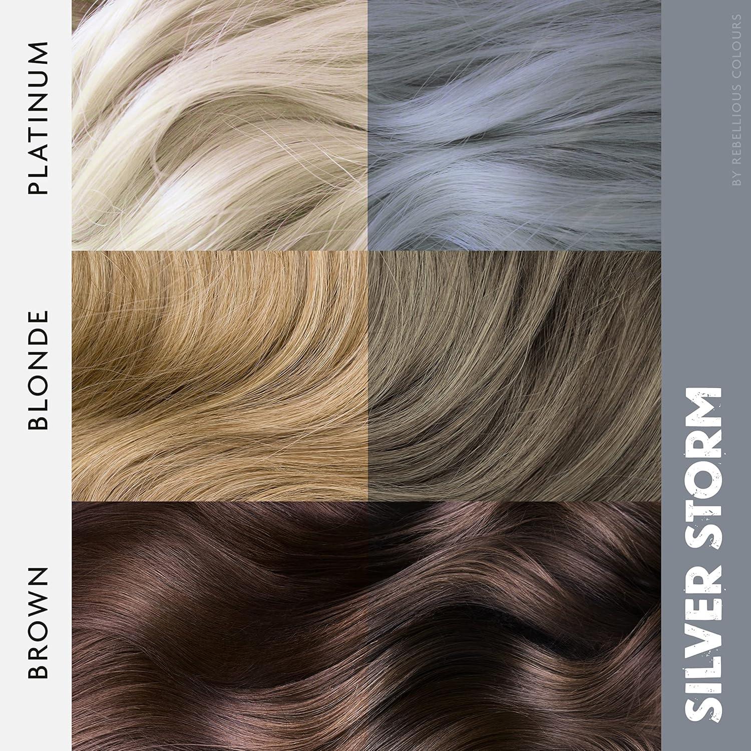 Rebellious Colours Vegan Silver Storm Semi Permanent Hair Dye - 100ml ...