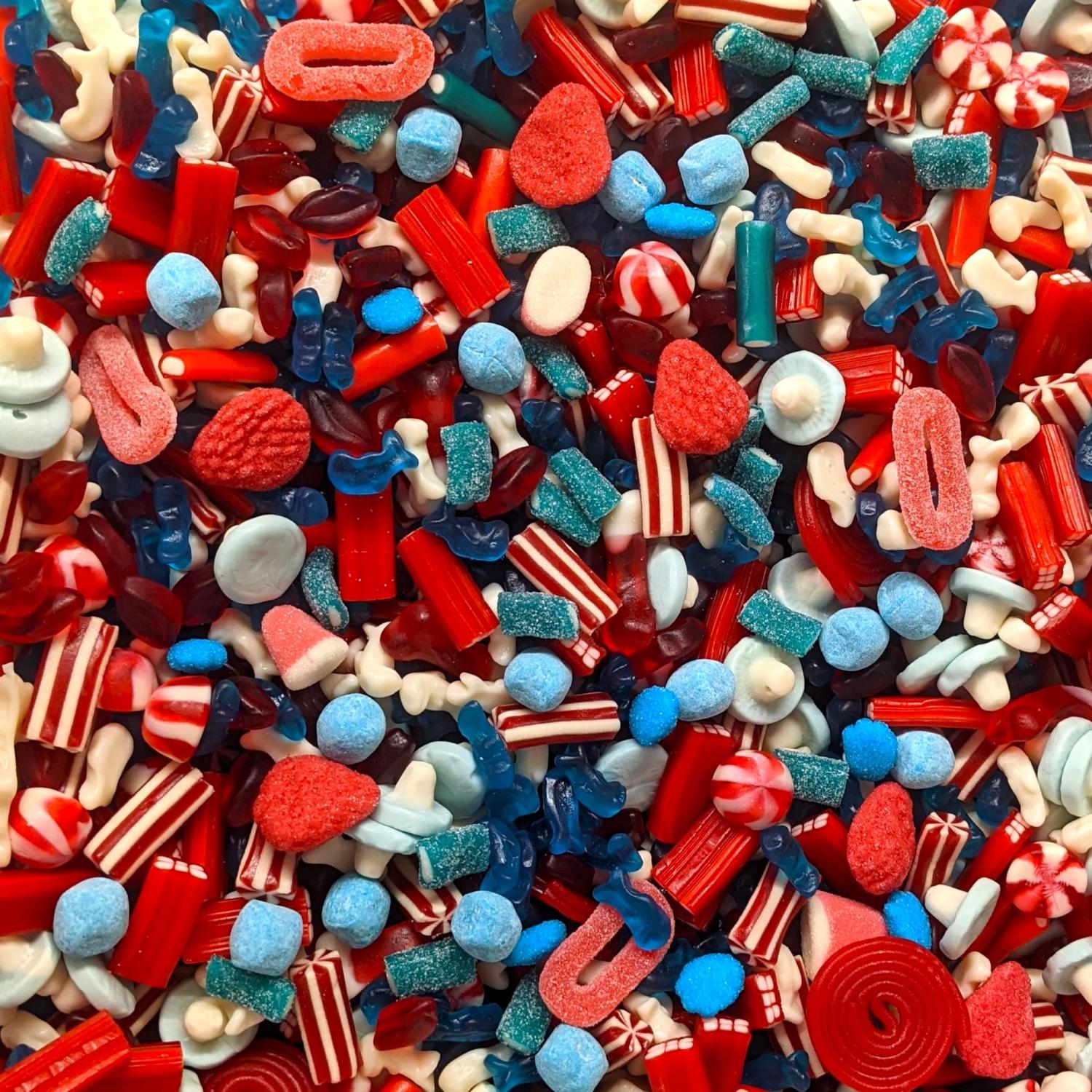 Red White and Blue Sweet Mix - 750g of Pick and Mix Sweets Coronation ...