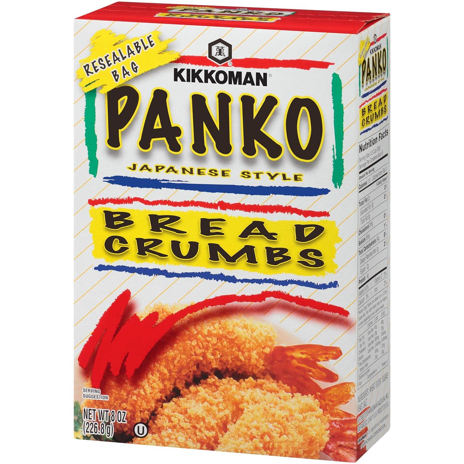 Kikkoman Panko Bread Crumbs 8oz Box (6 Pack) - Premium Japanese Style ...