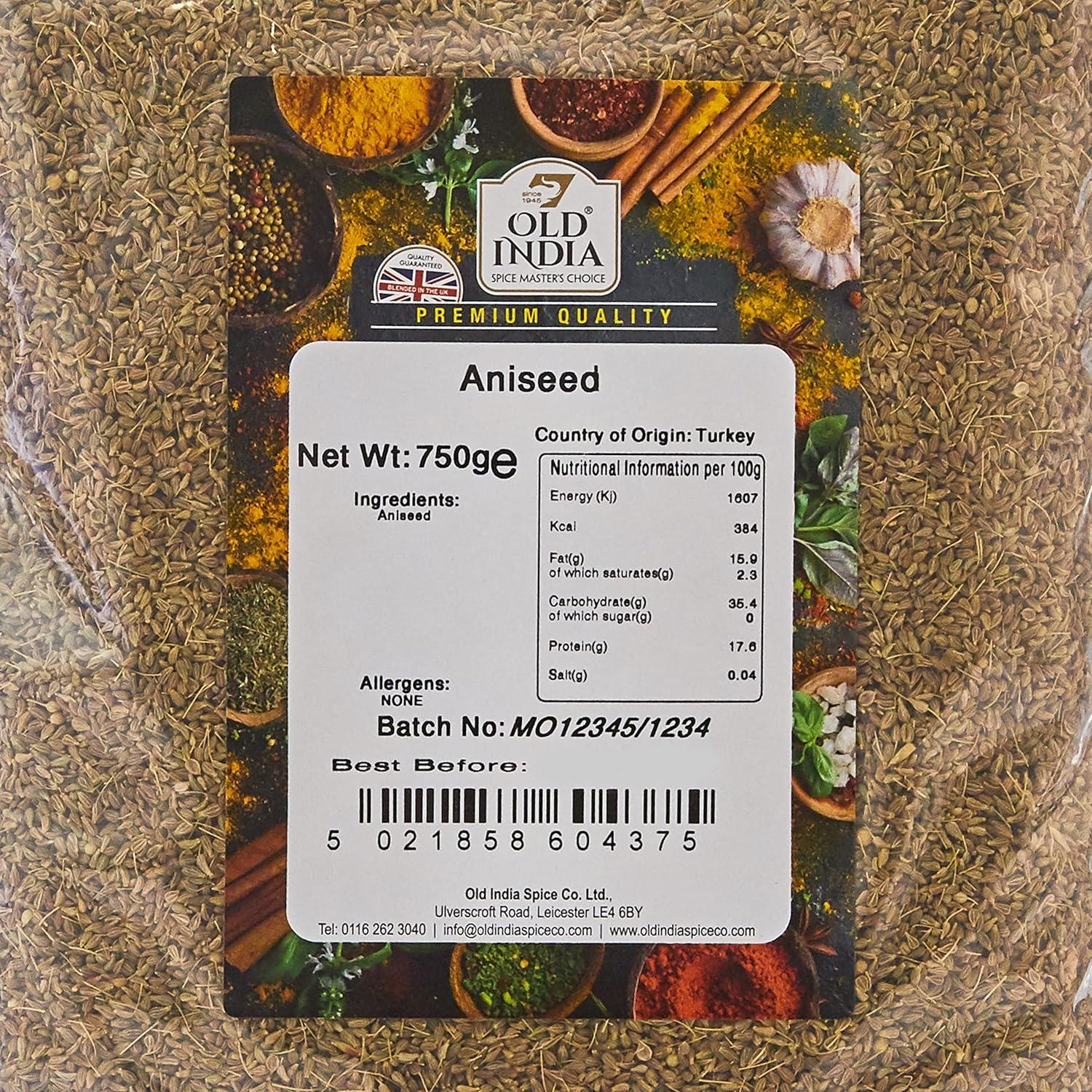 Old India Aniseed 750g - Premium Quality Anise Seeds for Cooking and ...
