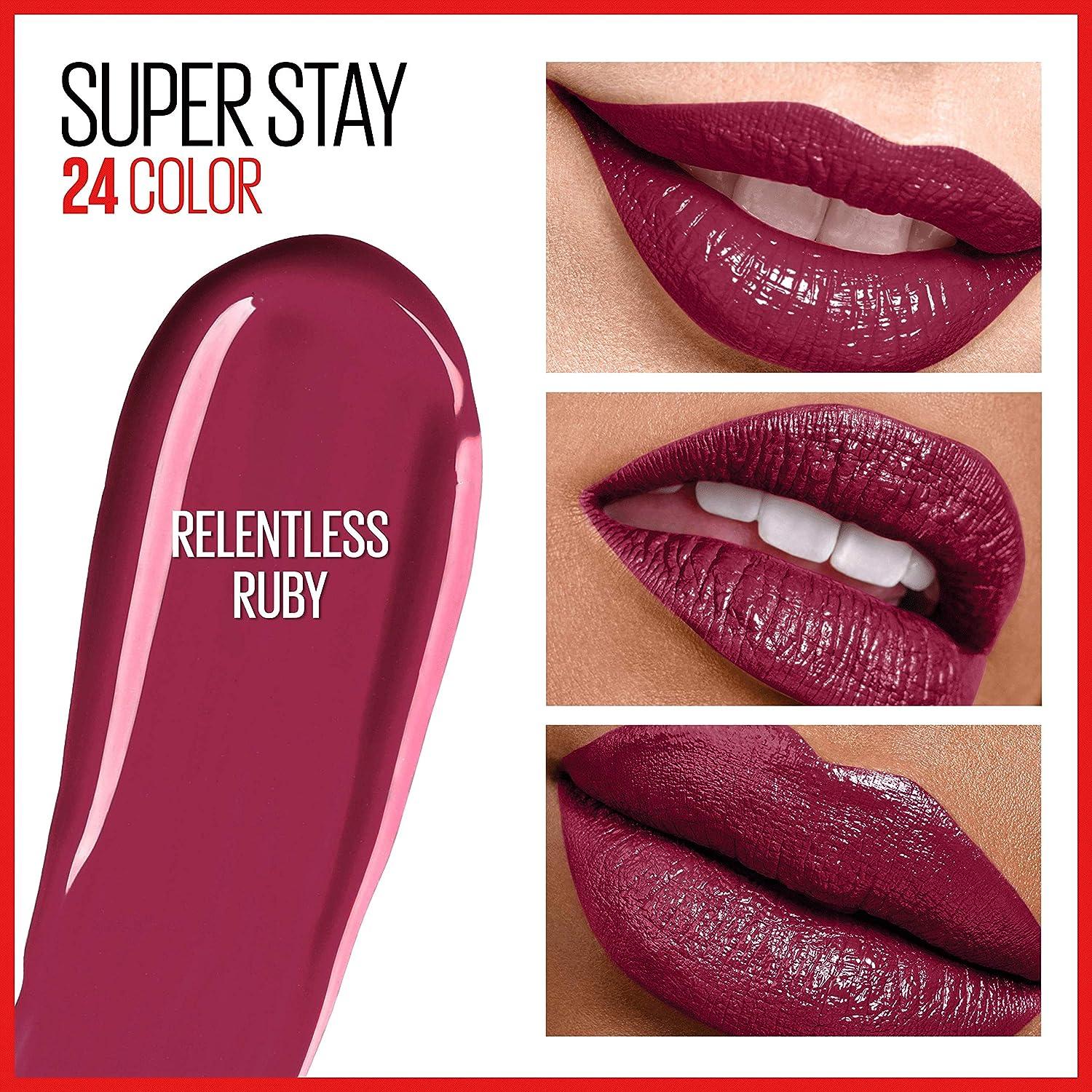 Maybelline Super Stay 24-Hour Liquid Lipstick & Balm Set - Relentless ...