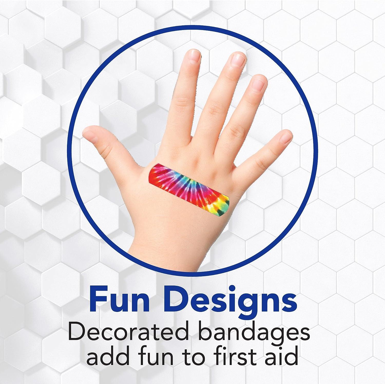 Colorful Tie Dye Adhesive Bandages 0.75 x 3 350 ct - Fun Designs for ...
