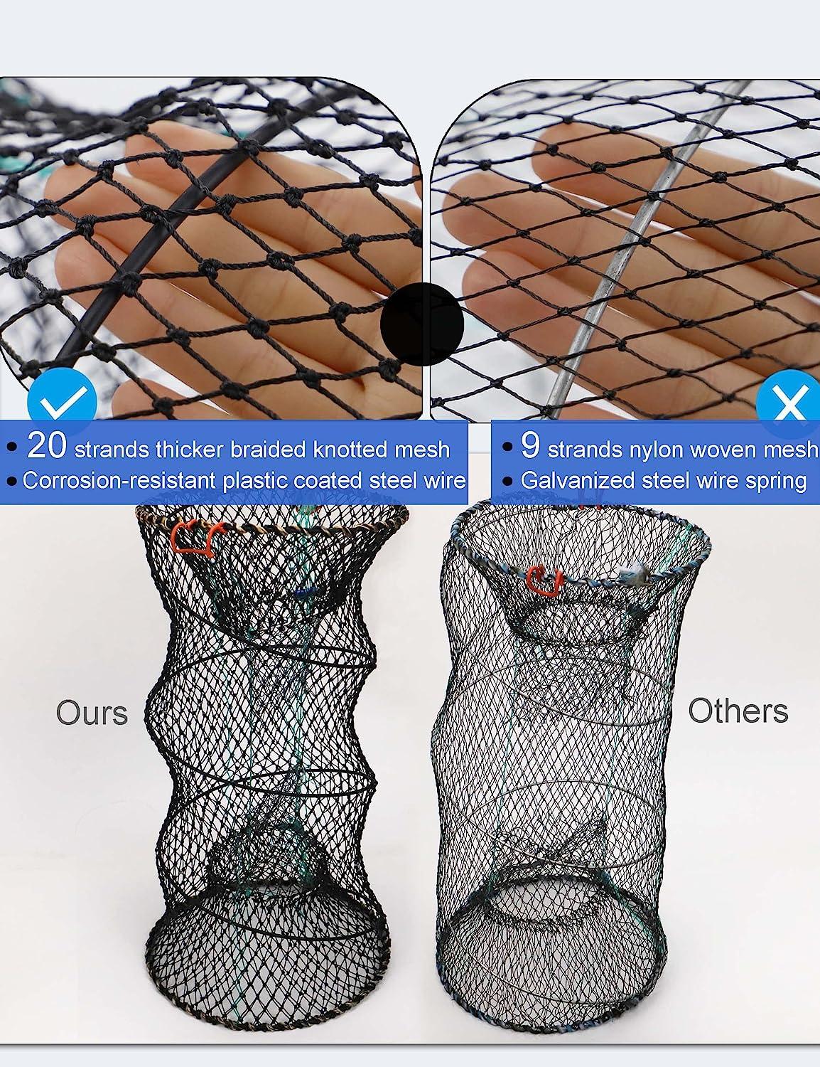 Hlotmeky Crab Trap - Minnow & Bait Traps - 10m Hand Rope - Foldable Lobster Crawfish Net | Buy ...