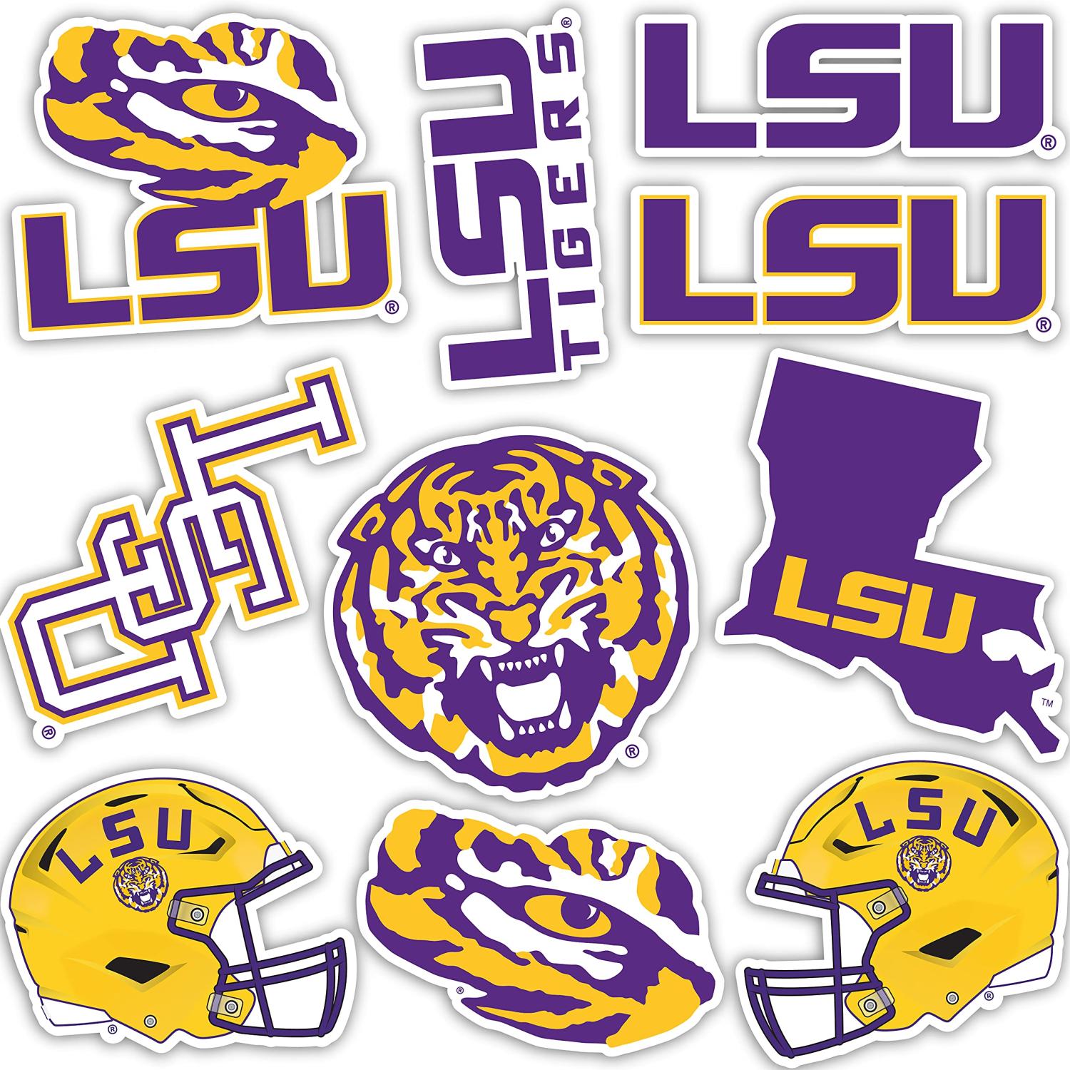 LSU Tigers Geaux State University Vinyl Sticker Decals - Laptop Water ...