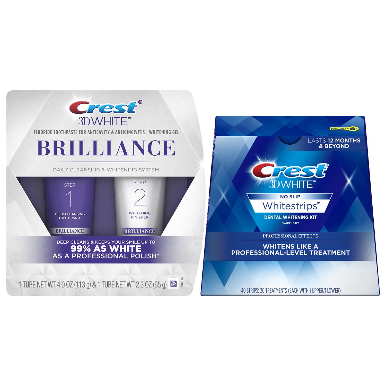 Crest 3D White Professional Whitening Bundle: Toothpaste, Whitening Gel ...