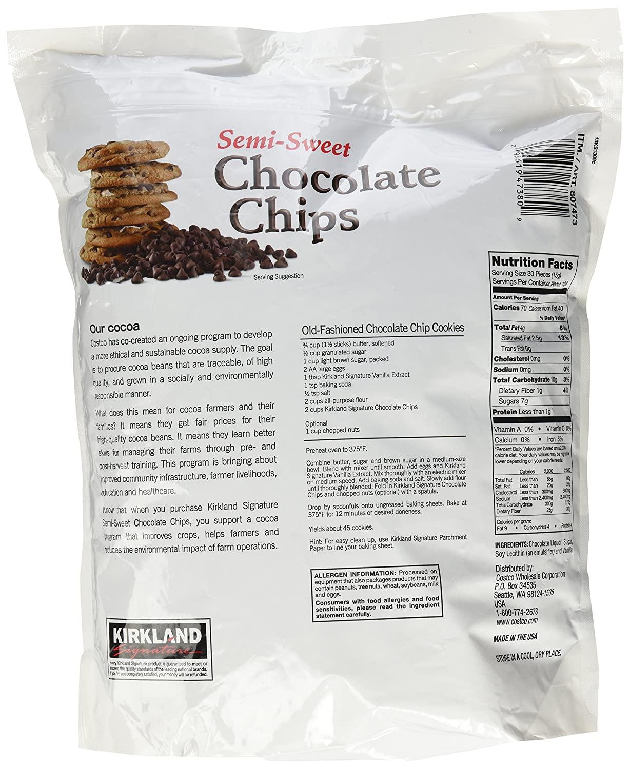 Kirkland Signature Semi-Sweet Chocolate Chips 72 oz - Premium Quality ...