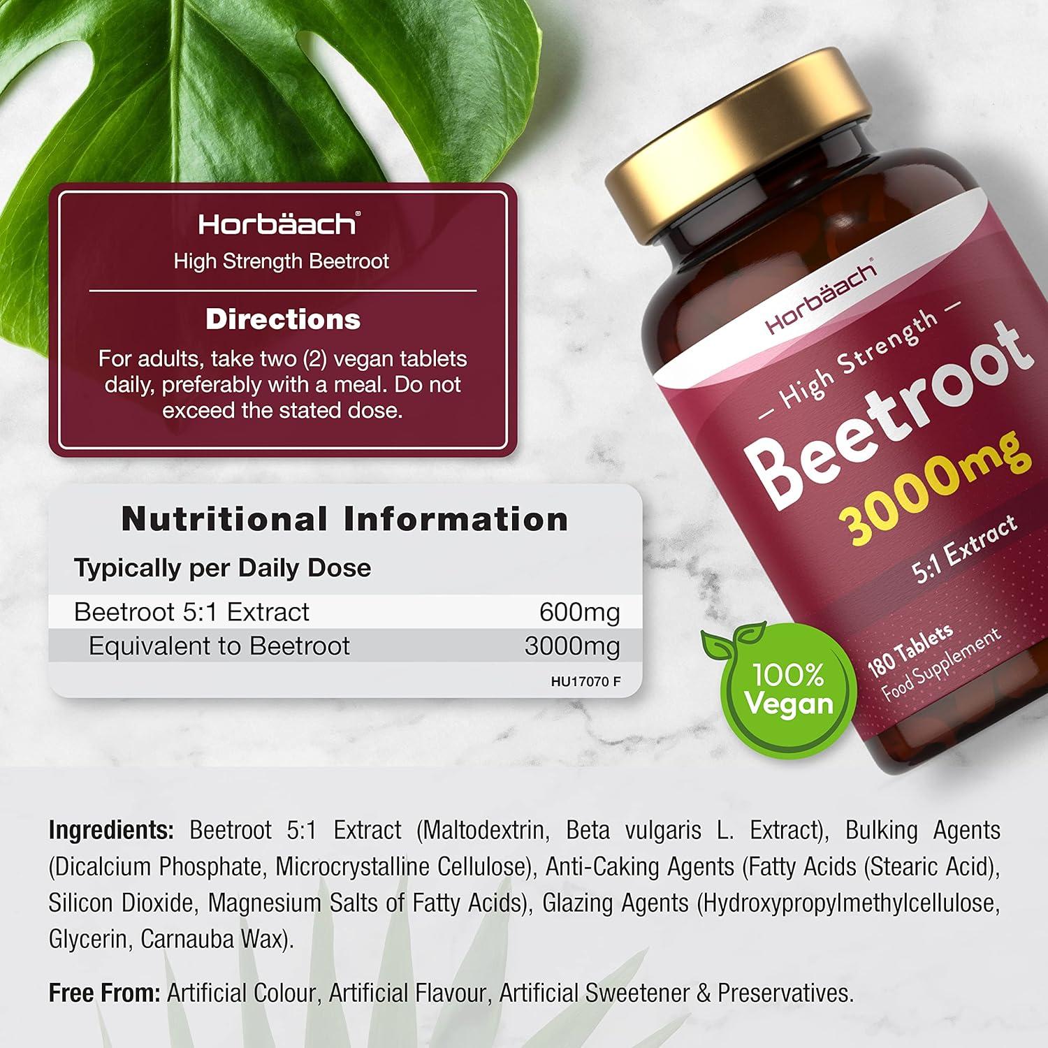Beetroot Tablets 3000mg | High Strength Blood Pressure & Digestion ...