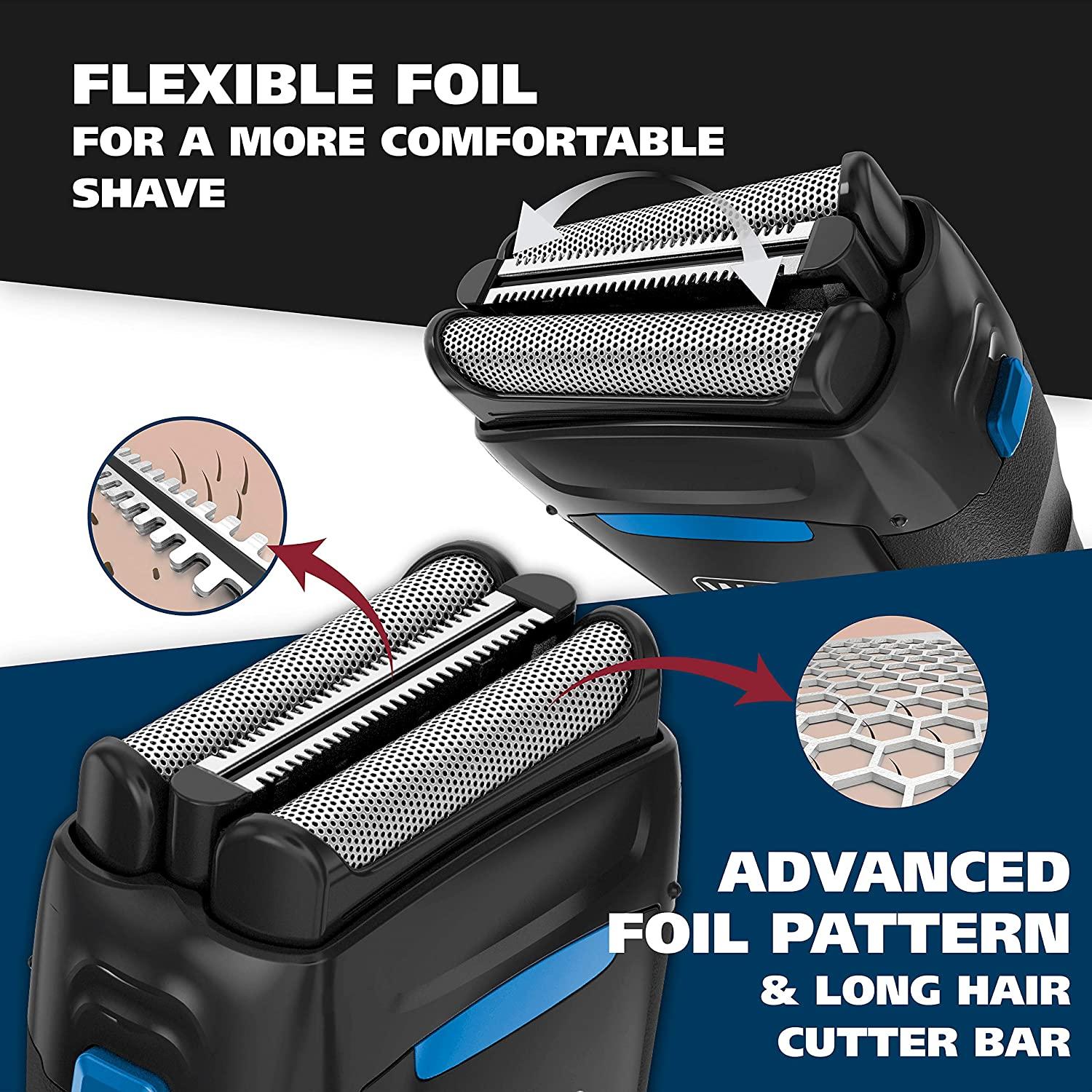 Wahl Groomsman Electric Shaver - Rechargeable WetDry Waterproof Razor ...