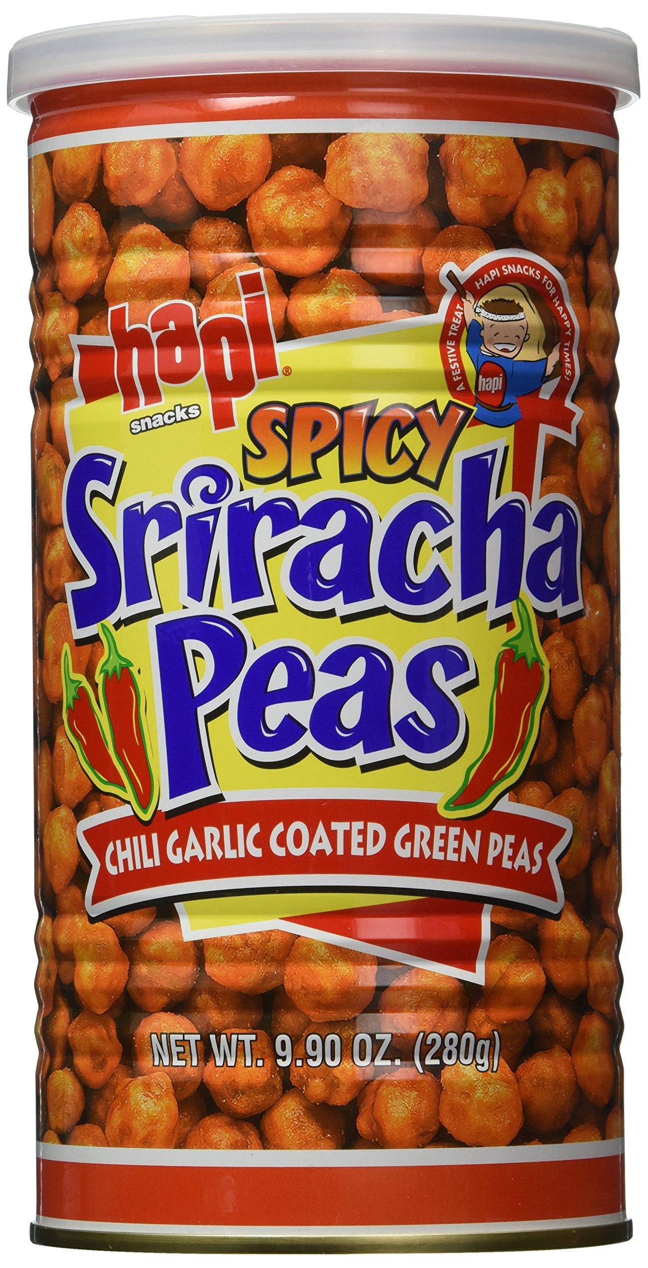 Hapi Snacks Spicy Sriracha Peas - Chili Garlic Coated Green Peas (9 oz ...