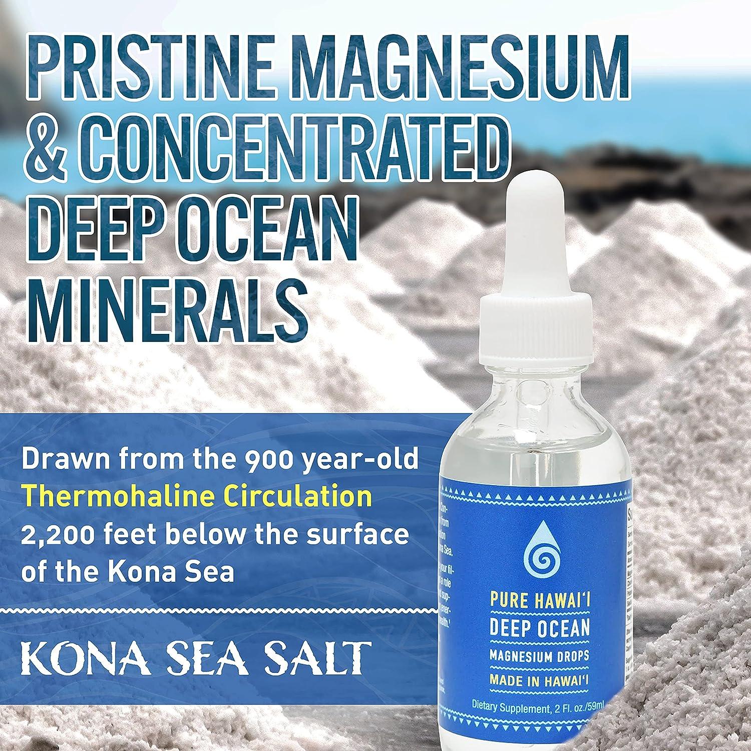 Kona Sea Salt Magnesium Drops - Pure Hawaii Deep Ocean Liquid ...