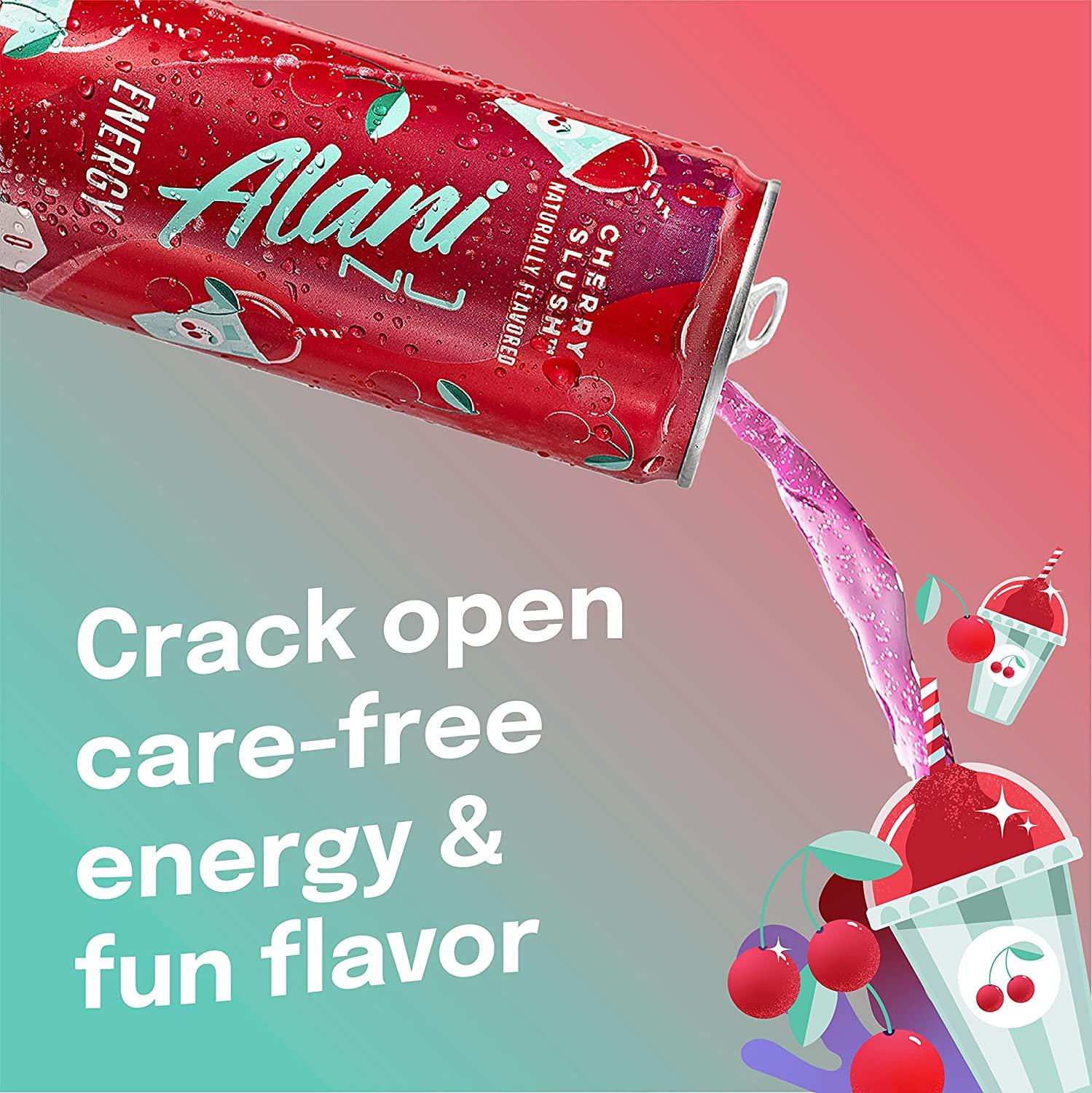Alani Nu Cherry Slush Sugar-Free Energy Drink 12 oz Cans (Pack of 12 ...