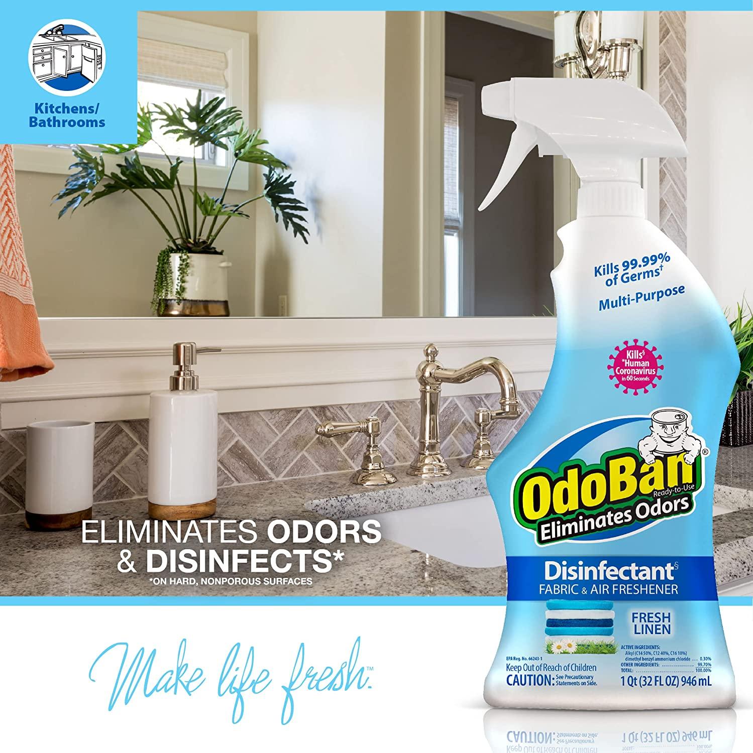 OdoBan 32oz Spray Bottle 2-Pack - Fresh Linen Scent - Odor Eliminator ...
