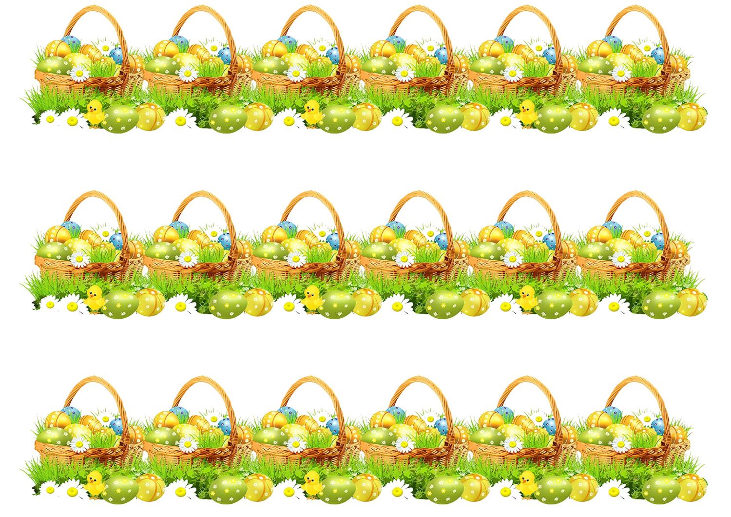 A4 Edible Decor Icing Sheet EASTER BASKET Border Edible Cake Topper ...