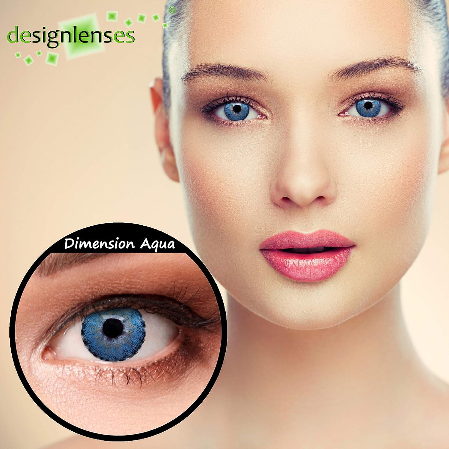 Design Lens 2 Blue Contact Lenses - Monthly Ocean Blue Lenses for ...