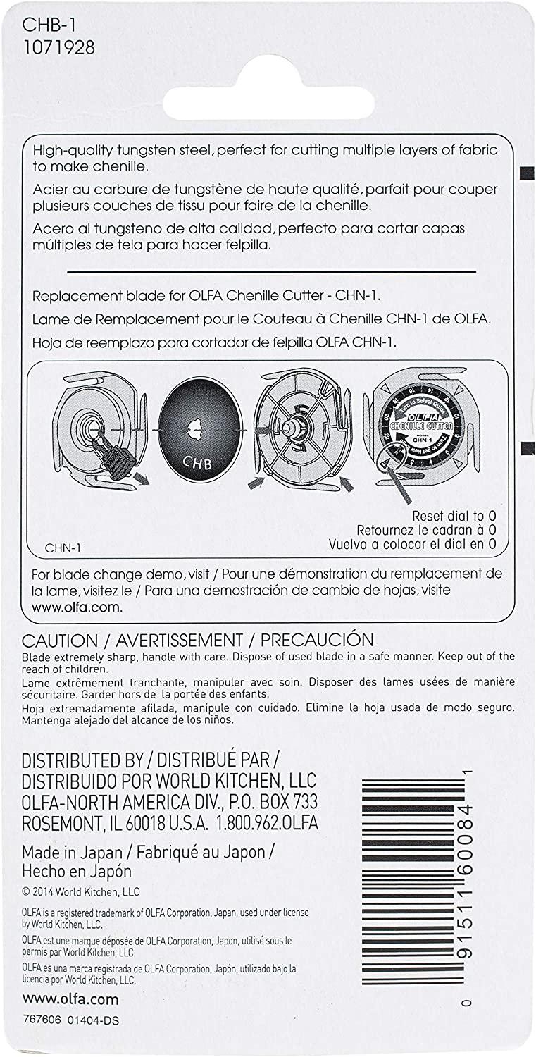 OLFA CHB-1 Tungsten Steel Replacement Blade for CHN-1 Chenille Cutter - Circular Rotary Cutter ...