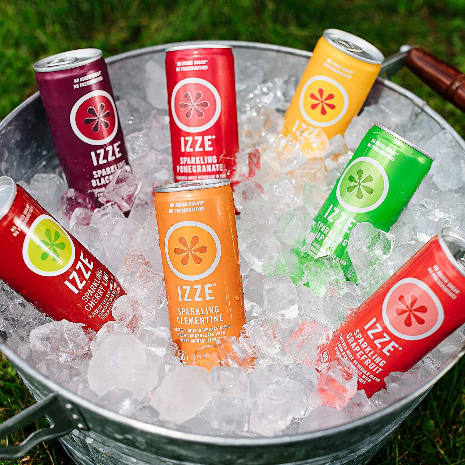 IZZE Sparkling Juice Variety Pack - 12 Count, 8.4 oz Cans (3 Flavors ...