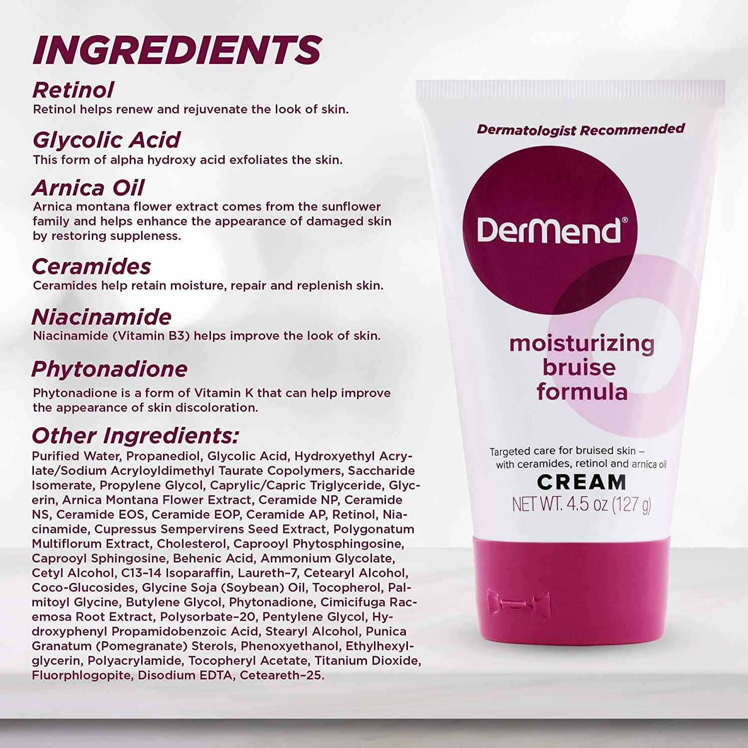DerMend Arnica Montana Bruise Cream - Vitamin K Formula for Thin ...