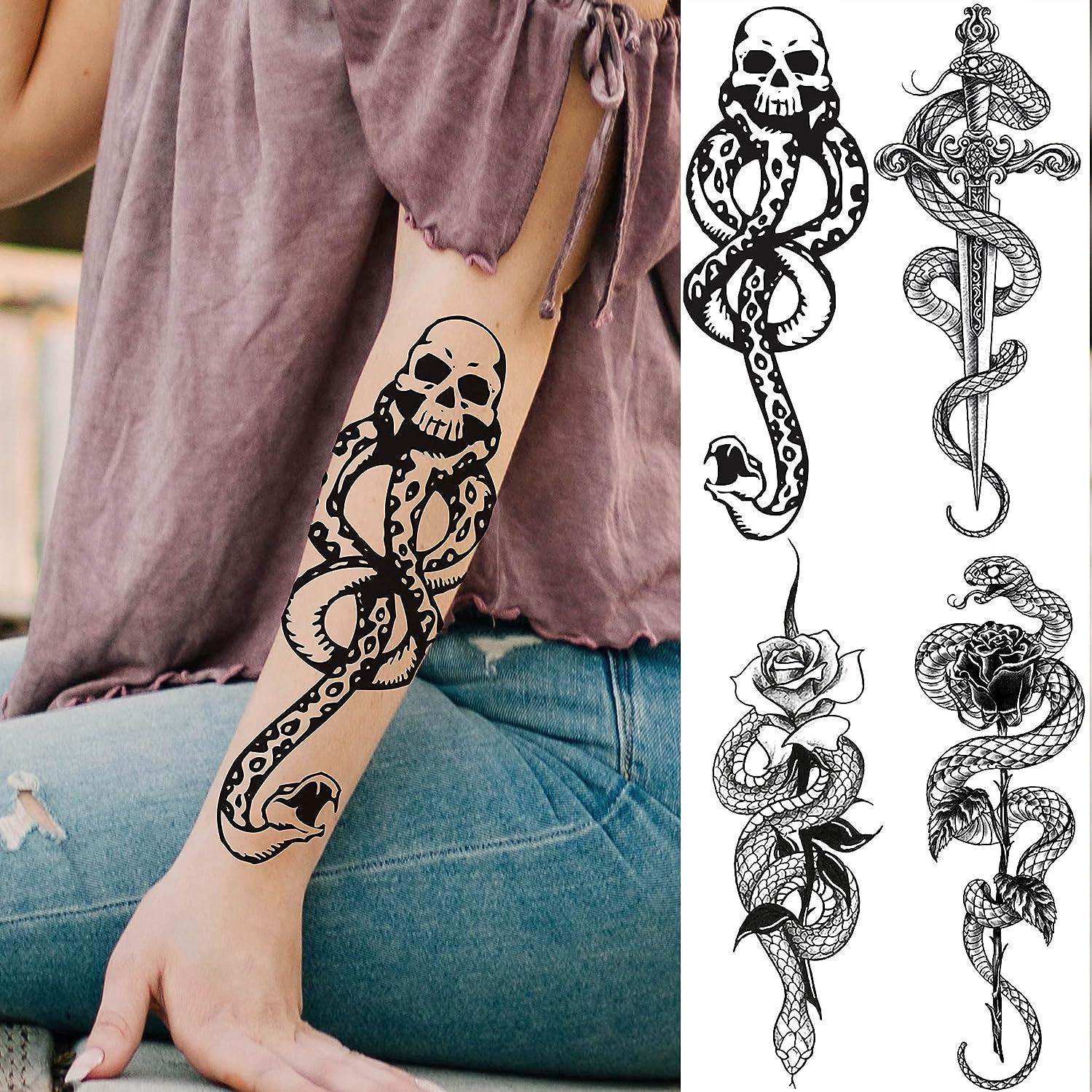 Realistic Snake Temporary Tattoos - Set of 10 | 3D Tribal Cobra Mamba ...