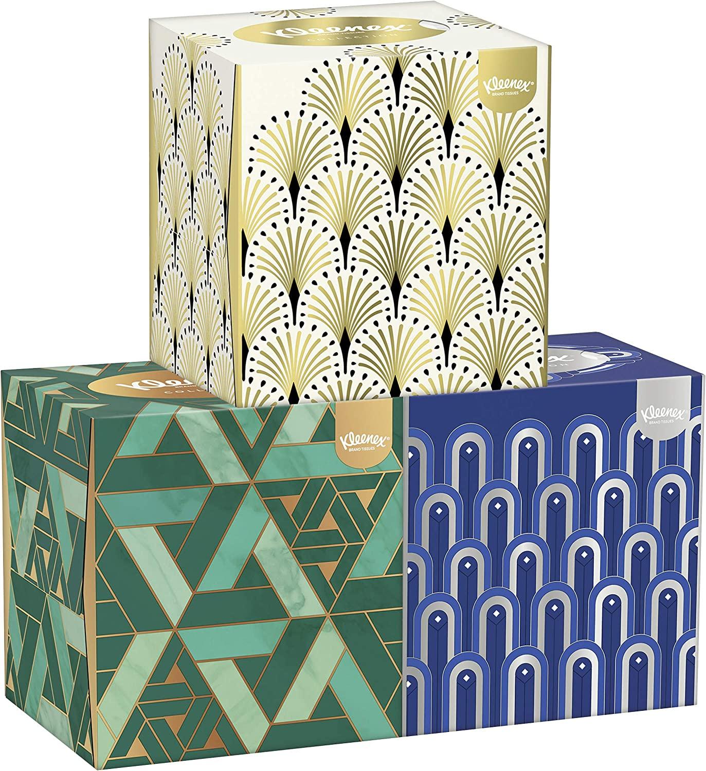 Kleenex Cube Soft Facial Tissues 3-Ply - Assorted Designs and Colors ...