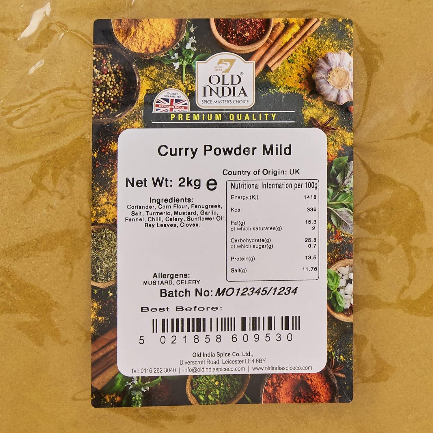Old India Curry Powder Mild 2kg - Authentic Indian Spice Blend - 2 kg ...