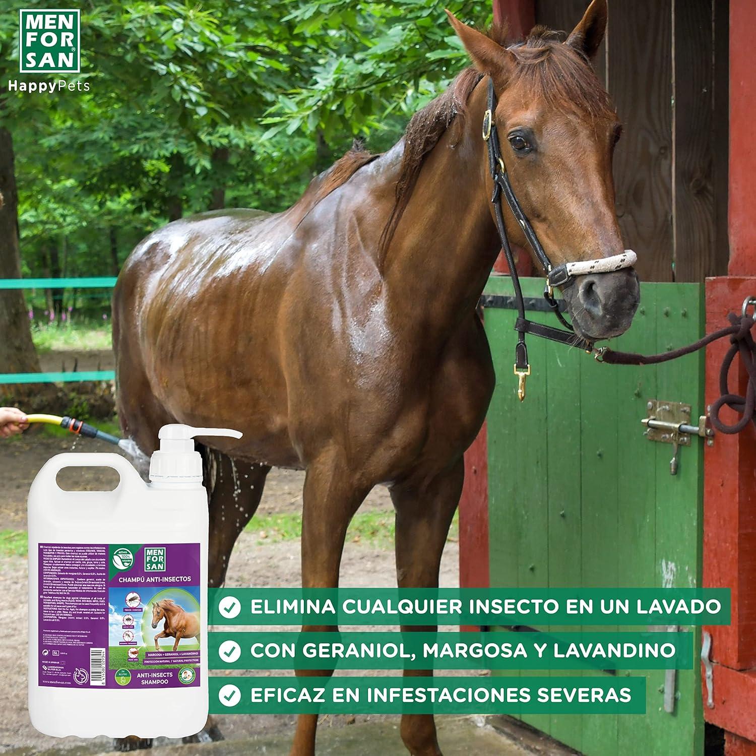 MENFORSAN Flea Shampoo for Horses 5L with Margosa Geraniol and Lavandin ...