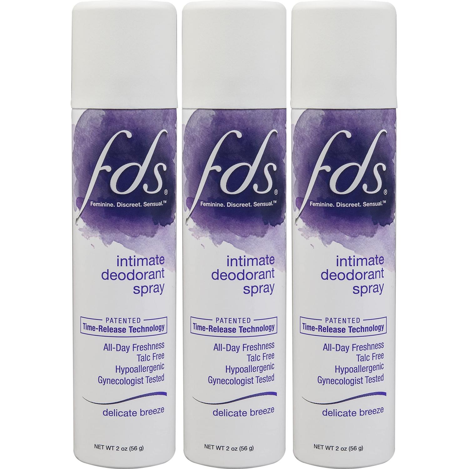 FDS Hypoallergenic Intimate Deodorant Spray - Delicate Breeze - 3 Pack ...