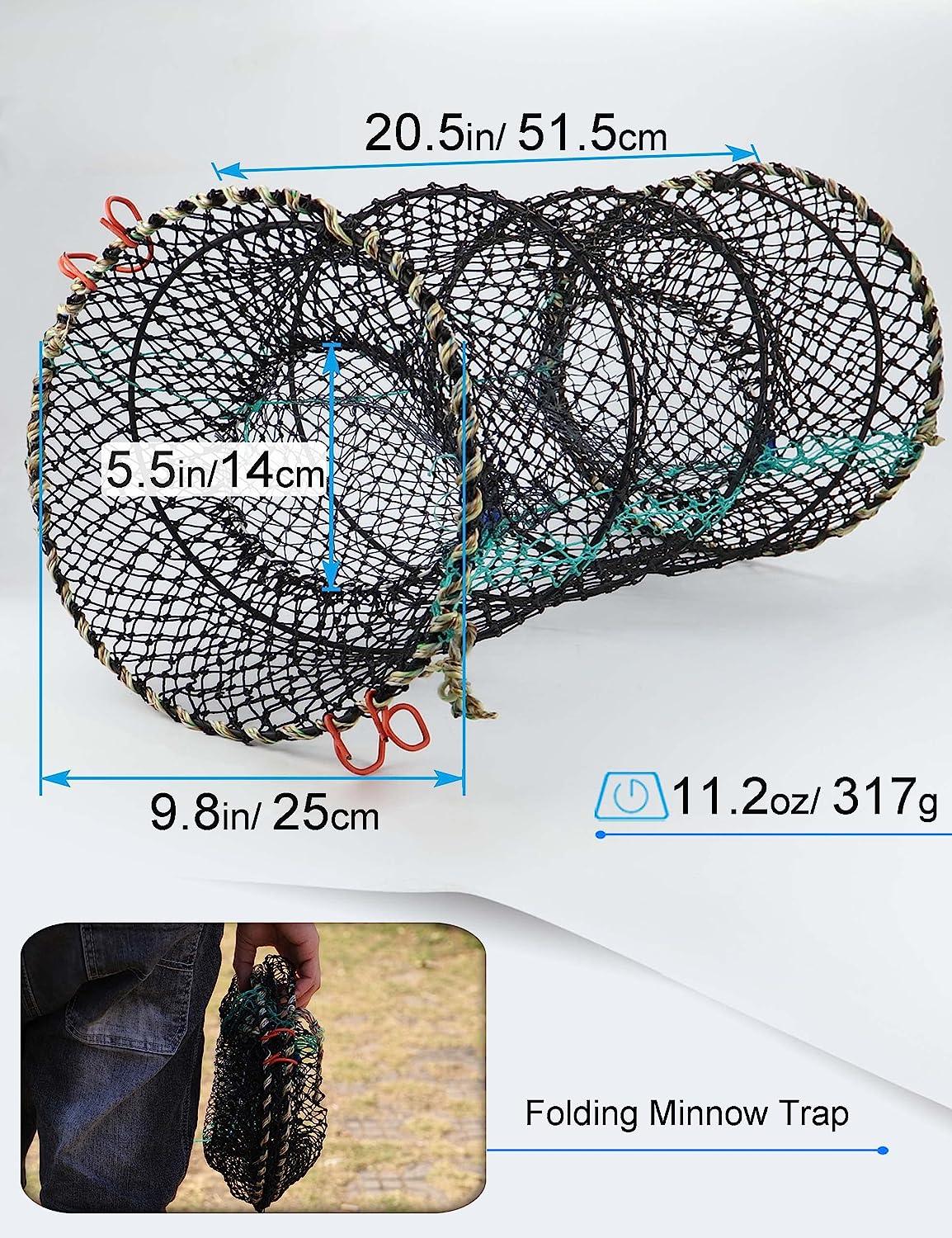 Hlotmeky Crab Trap - Minnow & Bait Traps - 10m Hand Rope - Foldable Lobster Crawfish Net | Buy ...