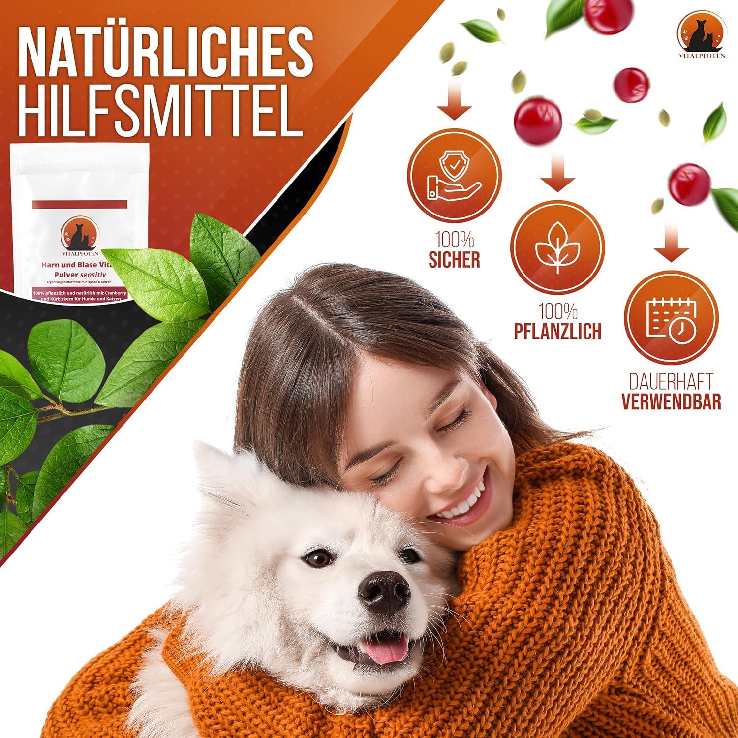 Vital Paws Urine & Bladder Vital Powder for Dogs & Cats - 25g Cranberry ...
