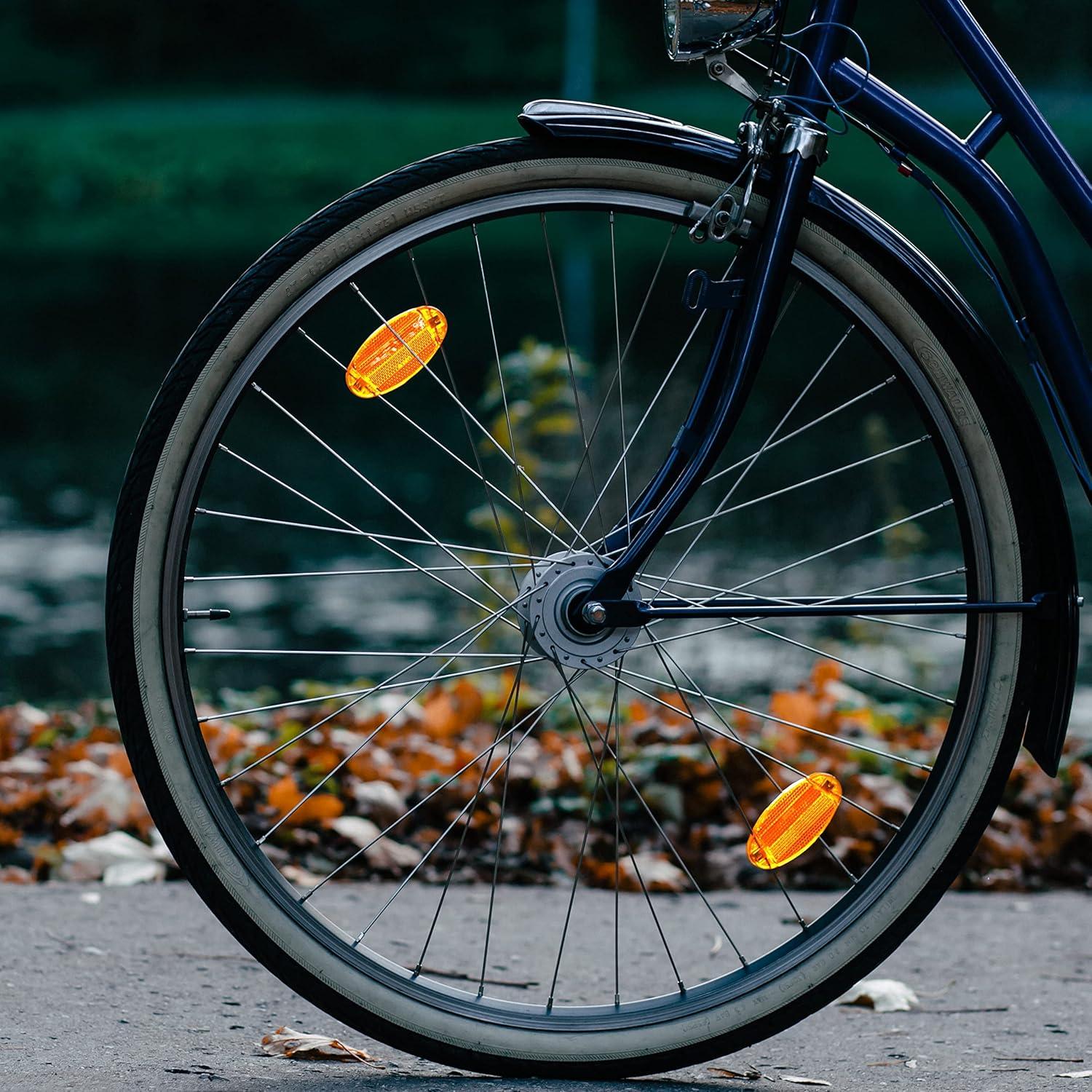 Spoking Reflectors for Bicycles - Extra Reinforced Steel Clips Orange ...