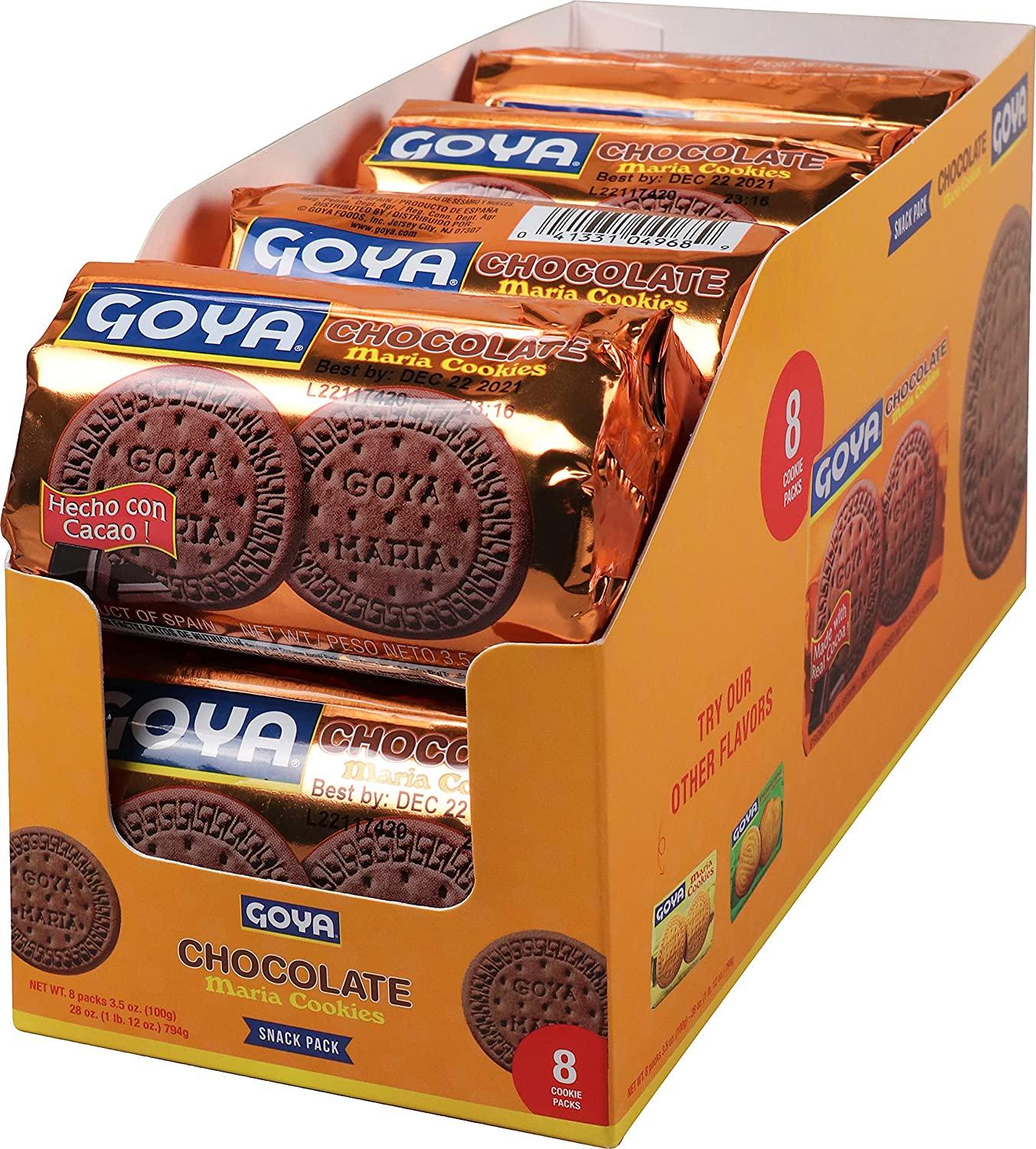 Goya Foods Chocolate Maria Cookies 3.5 oz (Pack of 8) - Delicious ...