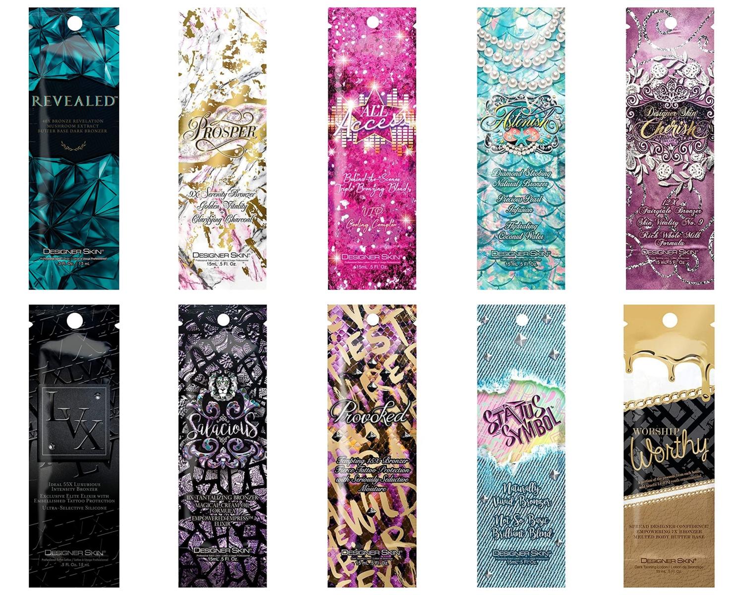 Designer Skin Tanning Lotion Packets Assortment - 10 Samples/Packettes ...