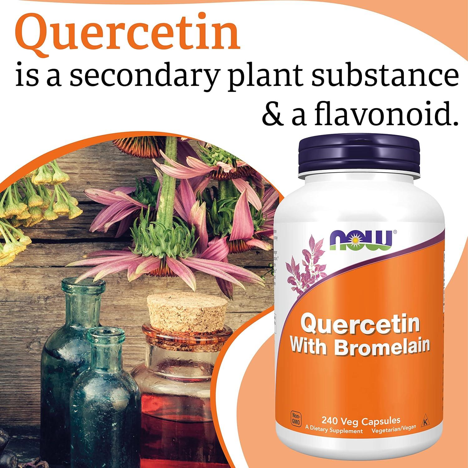 Now Foods Quercetin with Bromelain High Dose 240 Vegan Capsules | Lab ...