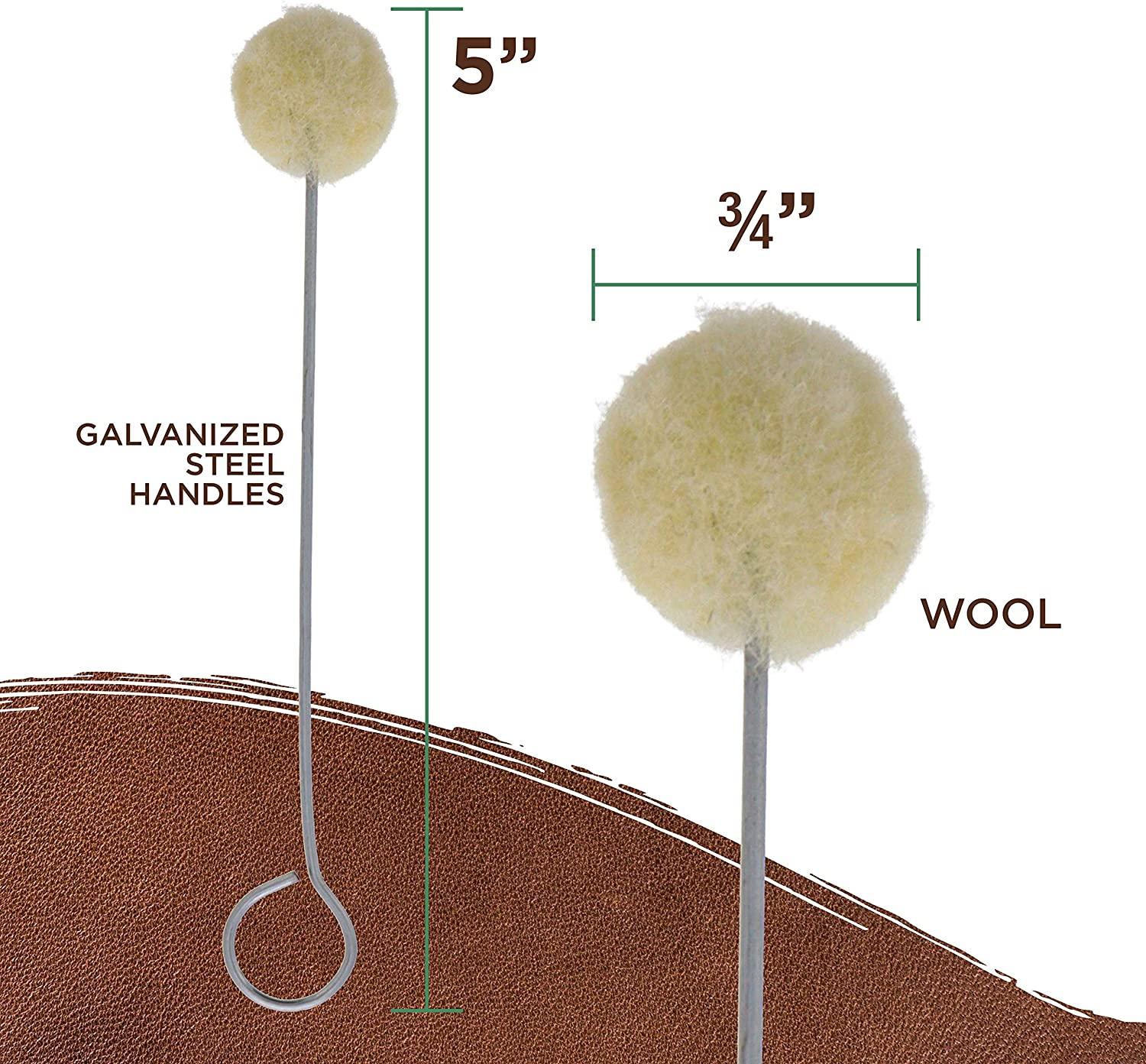 Wool Daubers Ball Brush (Pack of 100) - Leather Dye Applicator Tool for ...