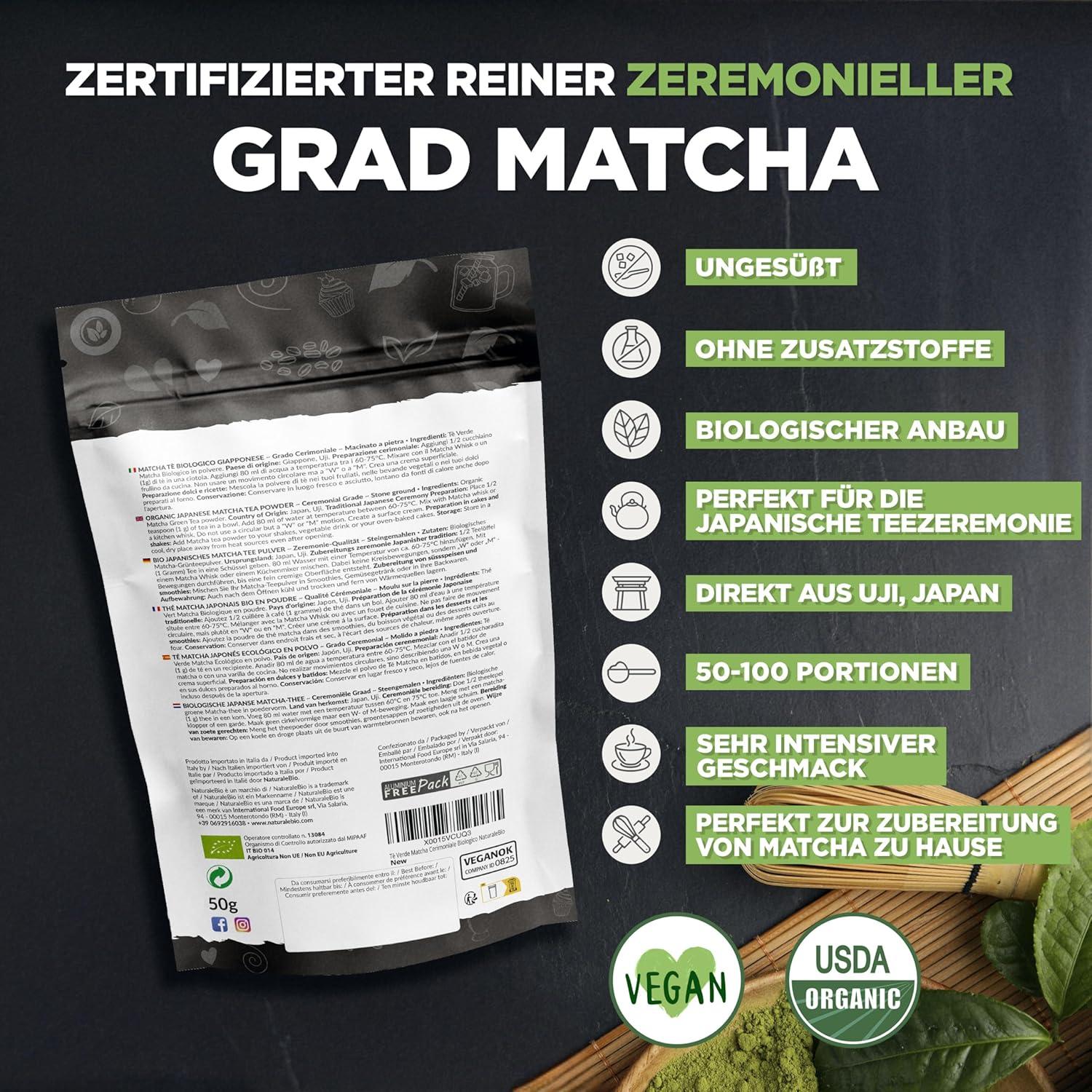 Buy Organic Ceremonial Grade Matcha Tea Powder 50g - Authentic Uji ...