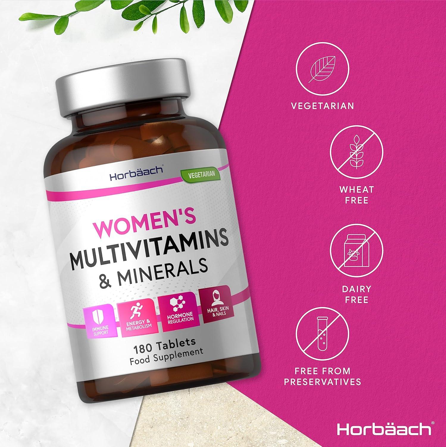Women's Multivitamins with Iron, Calcium, Biotin, Folic Acid, Vitamins ...
