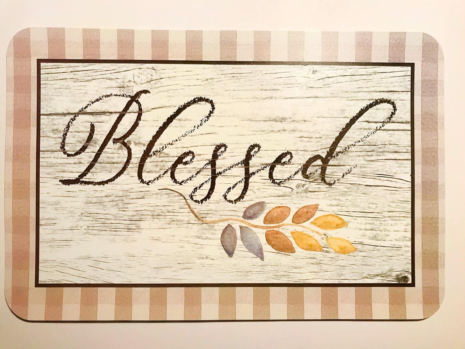 Decofoam Reversible Placemats Set of 2 - Blessed Grateful Design - 17 x ...
